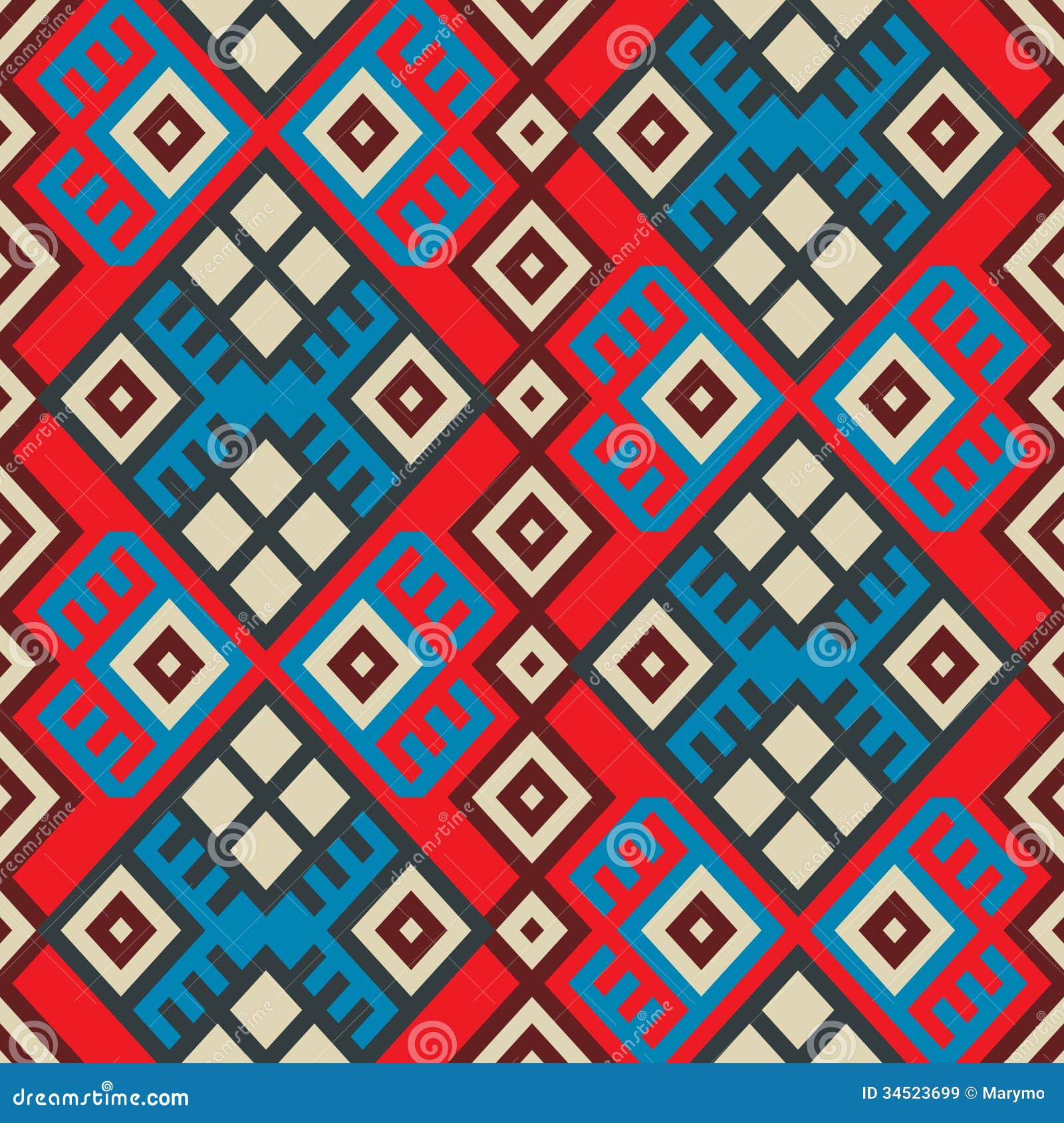 Colorful Seamless Ethnic Pattern Stock Vector - Illustration of arab ...