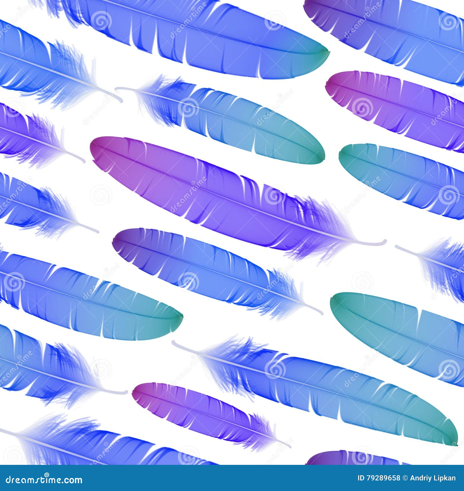 Colorful Seamless Feather Vector Pattern Stock Vector - Illustration of ...