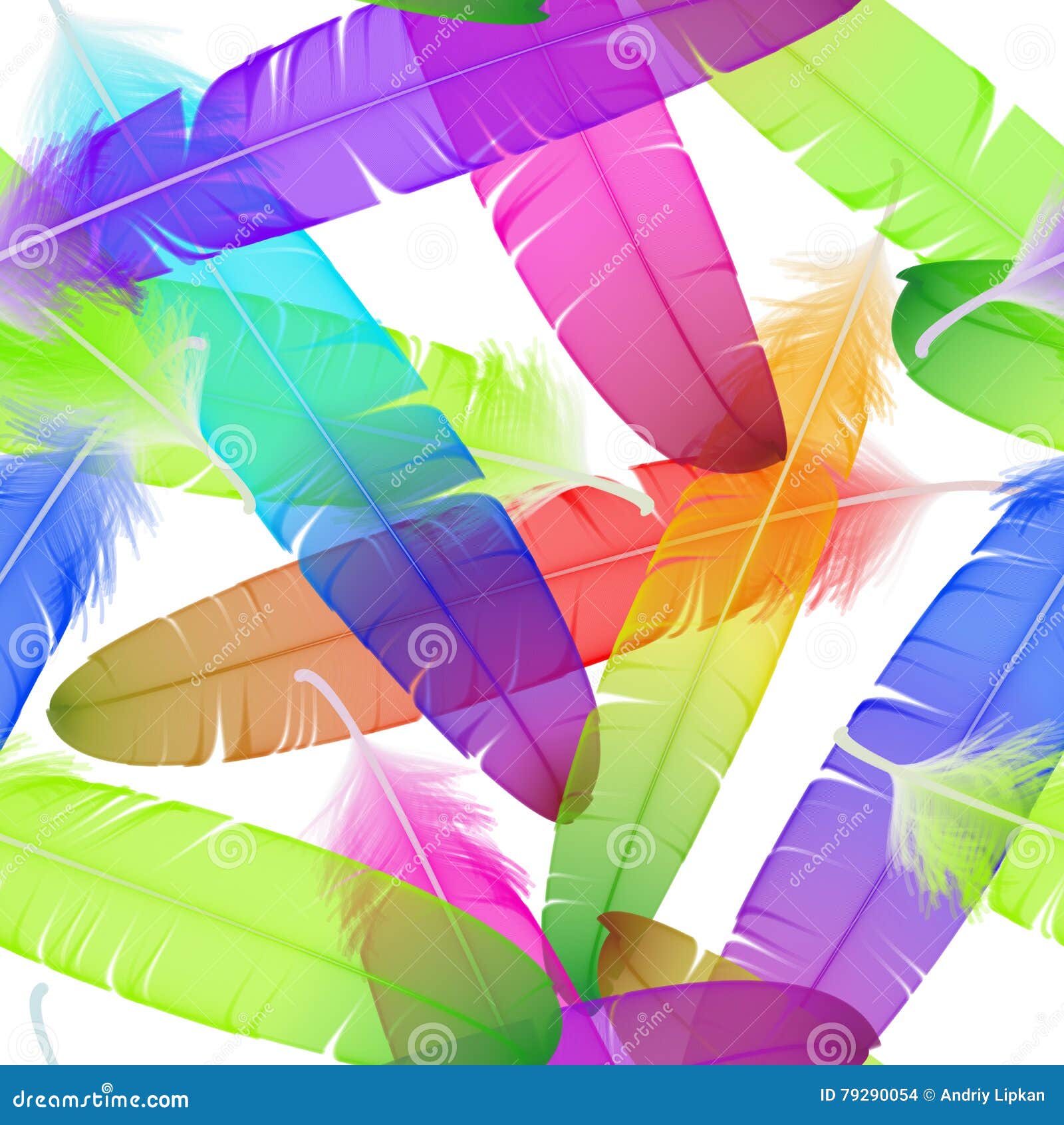 Colorful Seamless Feather Vector Pattern Stock Vector - Illustration of ...
