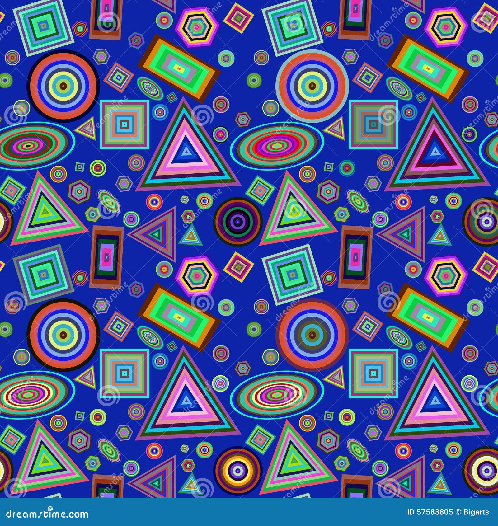 Colorful Seamless Figures Pattern. Stock Vector - Illustration of ...