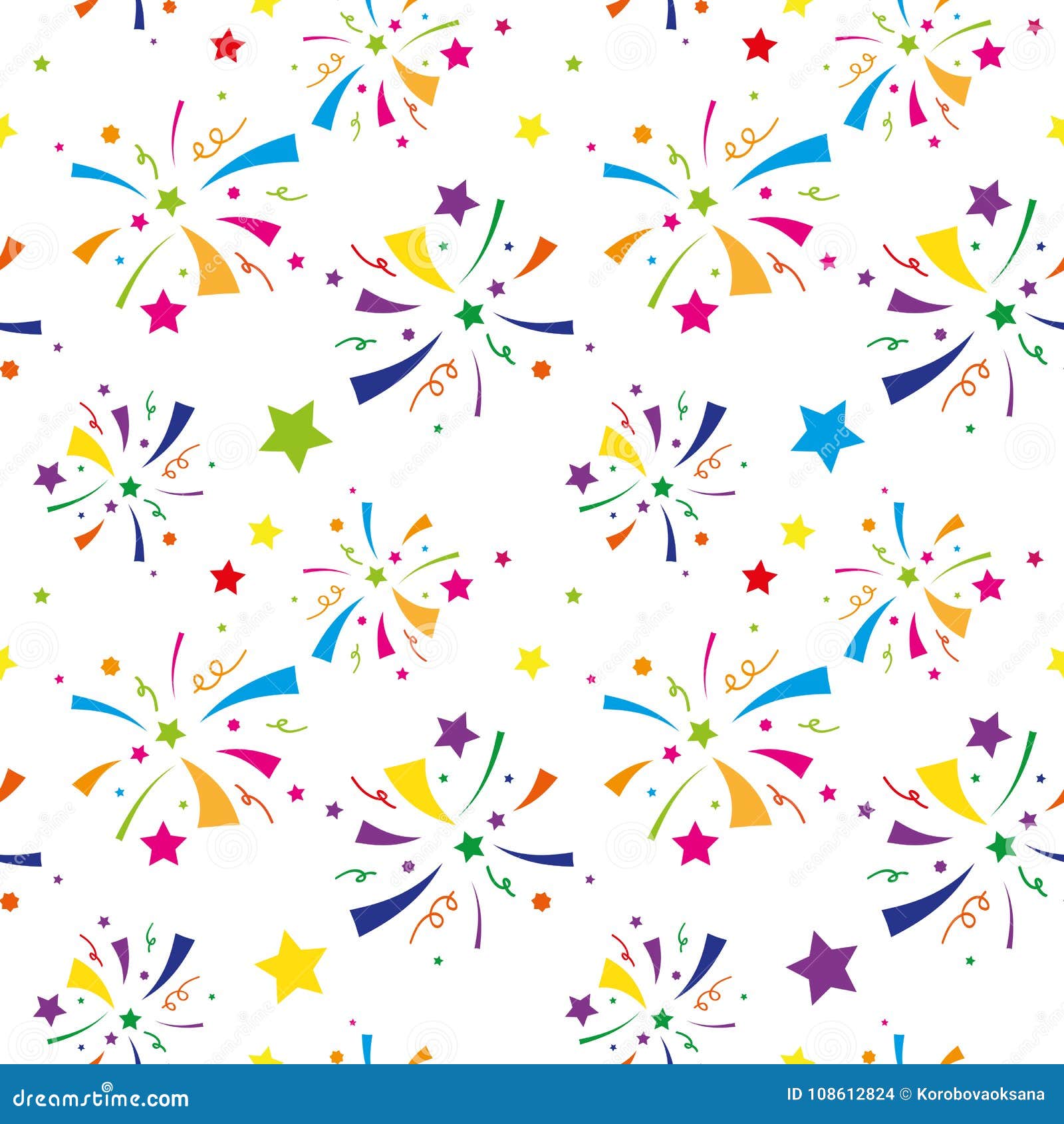 Vector Seamless Fireworks Pattern Stock Illustration - Illustration of ...