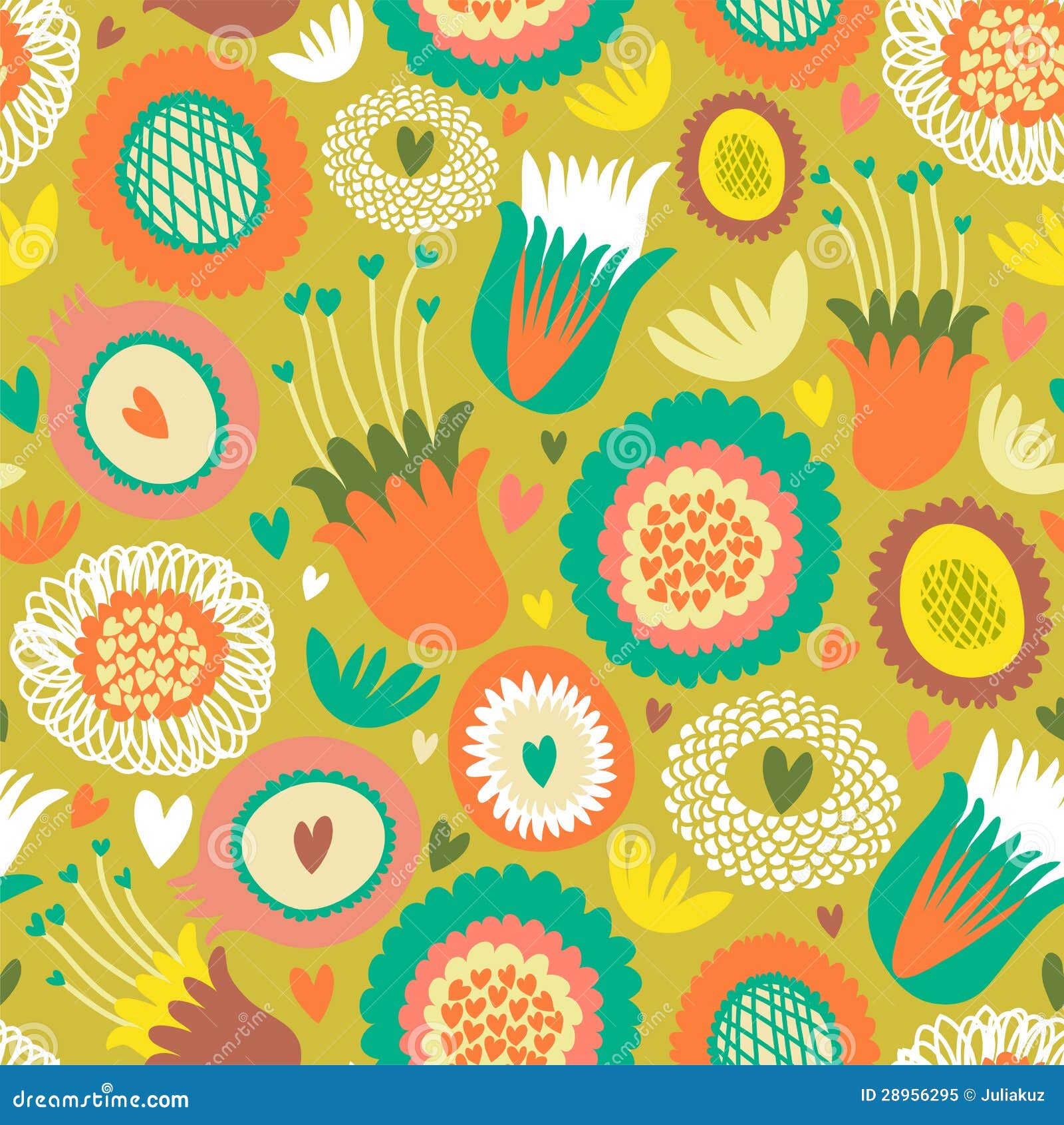 Colorful Seamless Floral Pattern Stock Vector - Illustration of floral ...