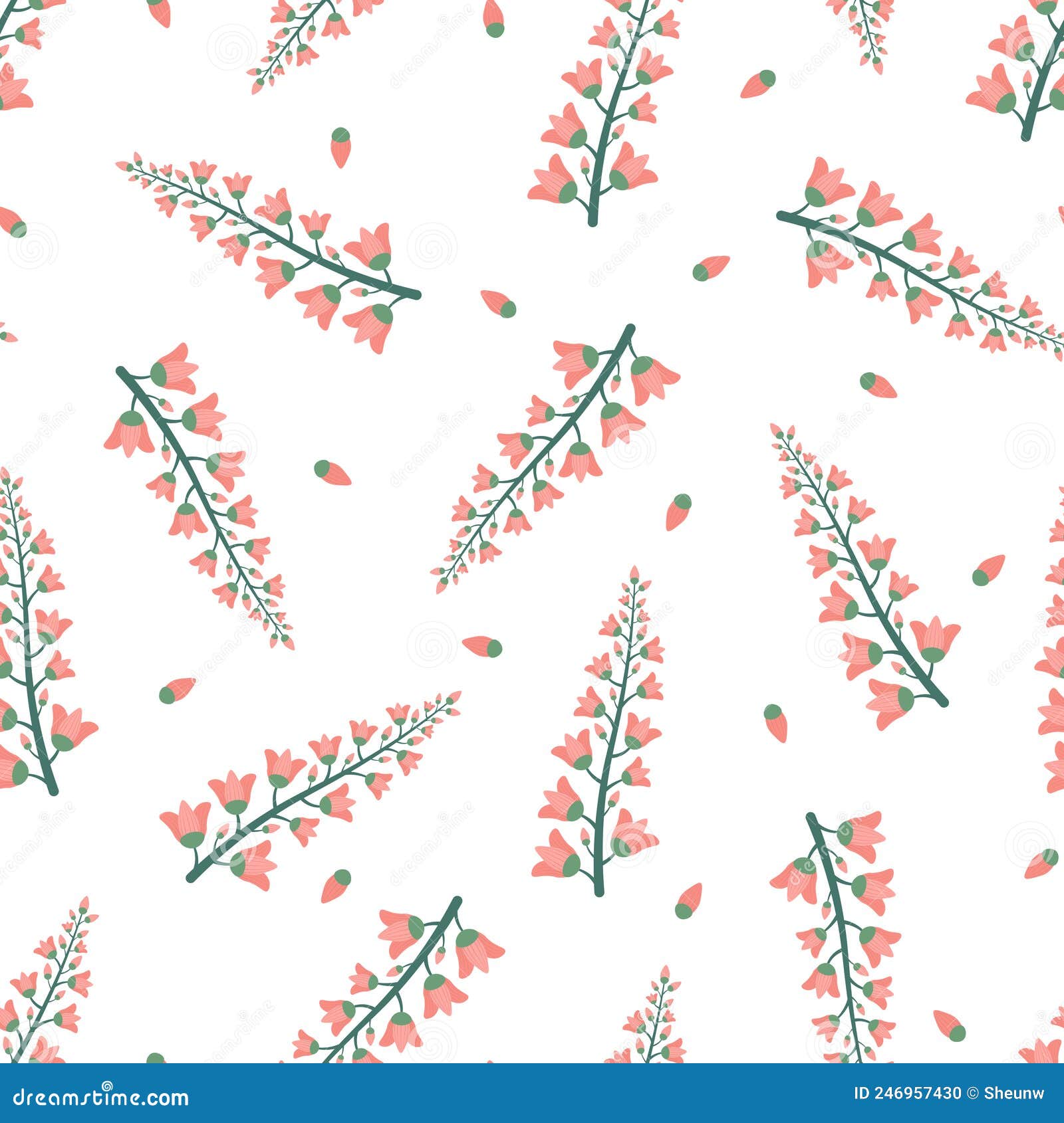 Colorful Seamless Floral Pattern - Hand Drawn Delicate Design ...