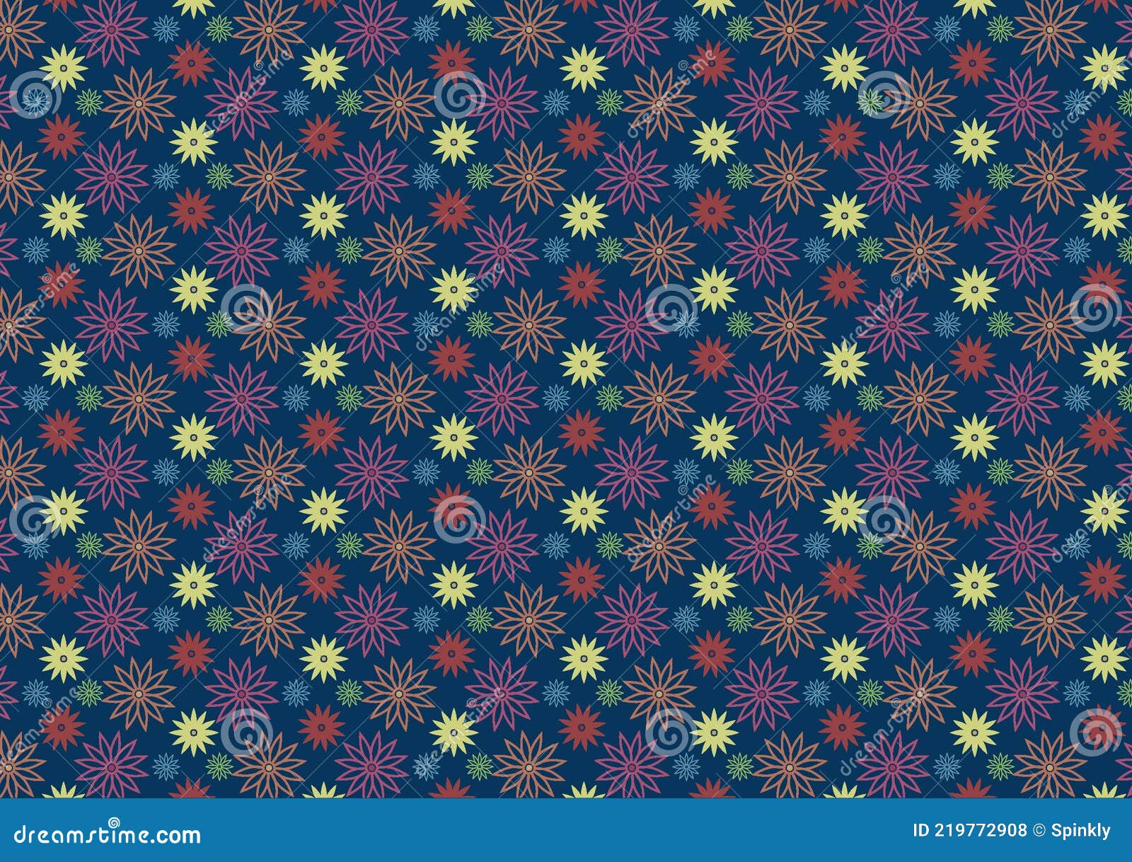 Colorful Seamless Flower Designed Pattern Stock Illustration ...