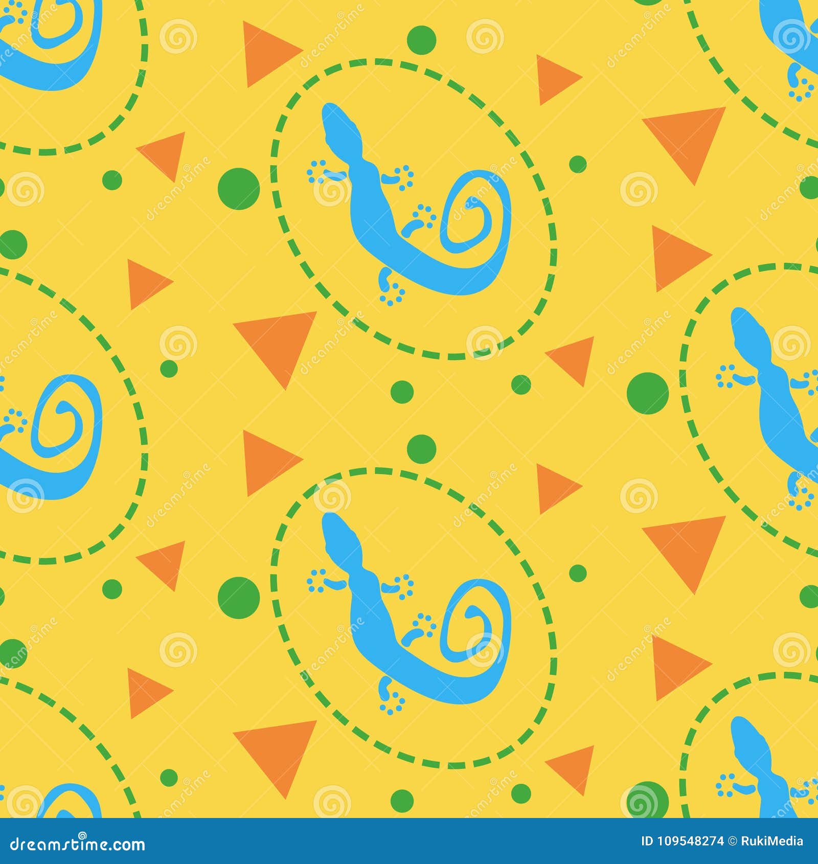 Colorful Seamless Gecko Pattern Stock Vector - Illustration of ...