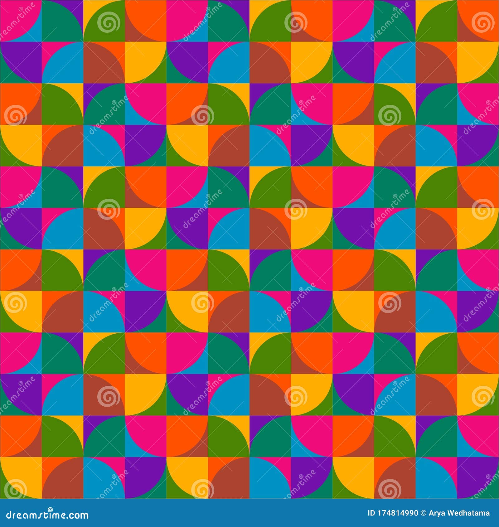 Colorful Seamless Geometric Pattern with Quarter Circle , Abstract ...