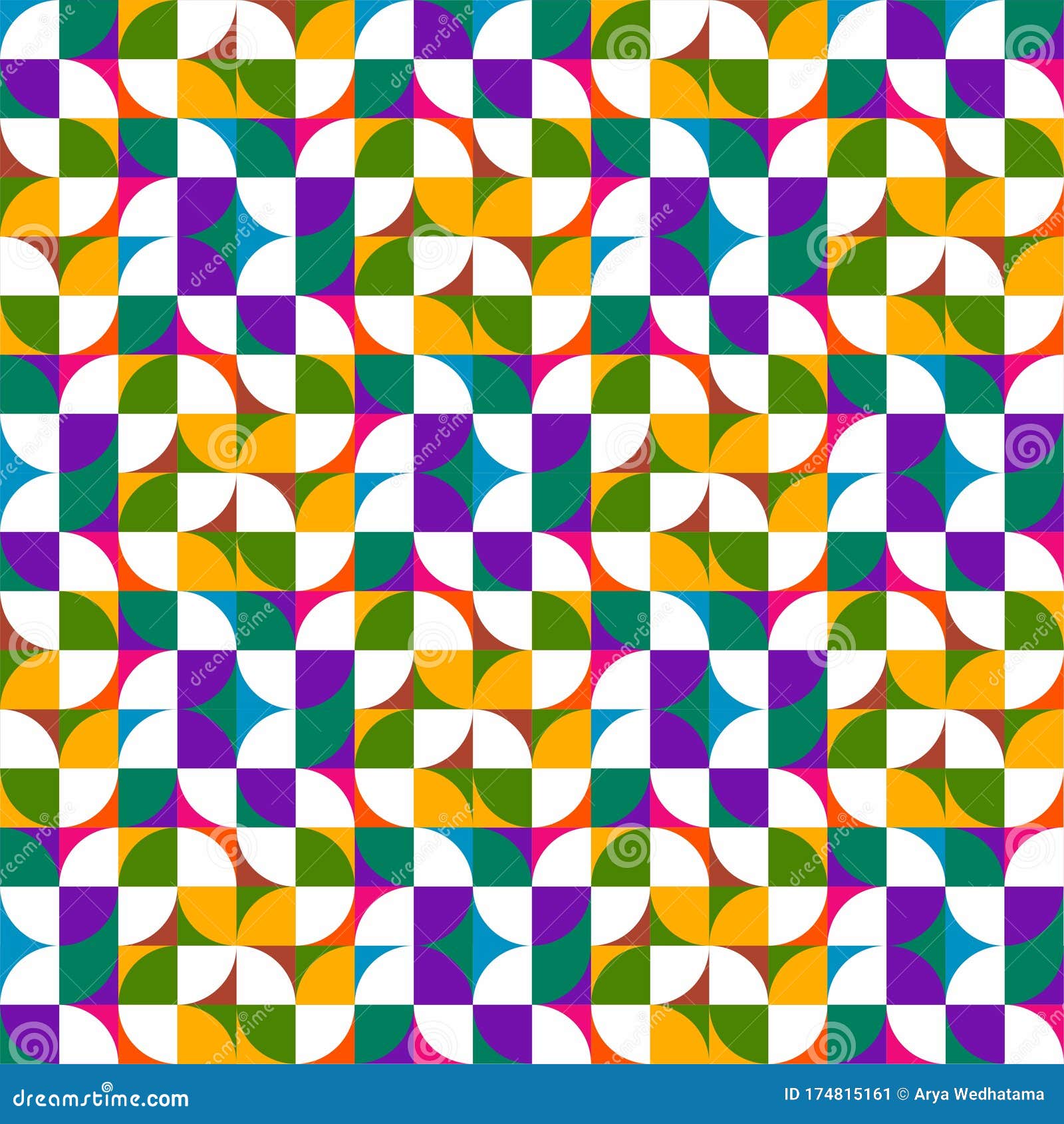 Colorful Seamless Geometric Pattern with Quarter Circle , Abstract ...