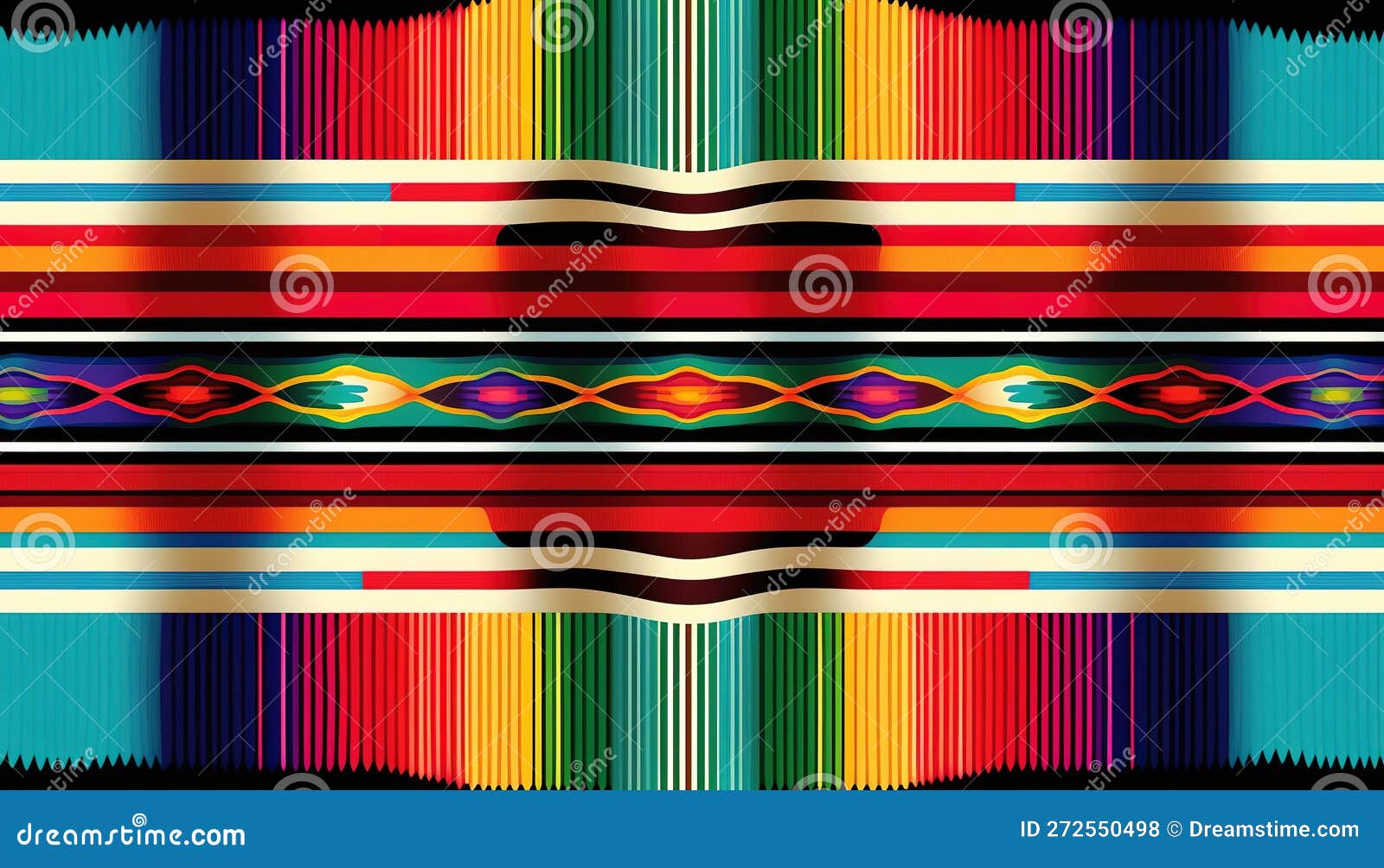 Colorful Seamless Mexican Style Fabric Pattern. Stock Illustration ...