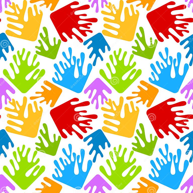 Colorful Seamless Paint Splashes Pattern Stock Illustration ...