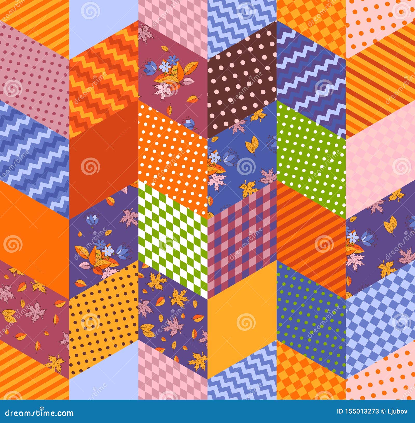 Colorful Seamless Patchwork Pattern. Quilting Design Stock Vector ...
