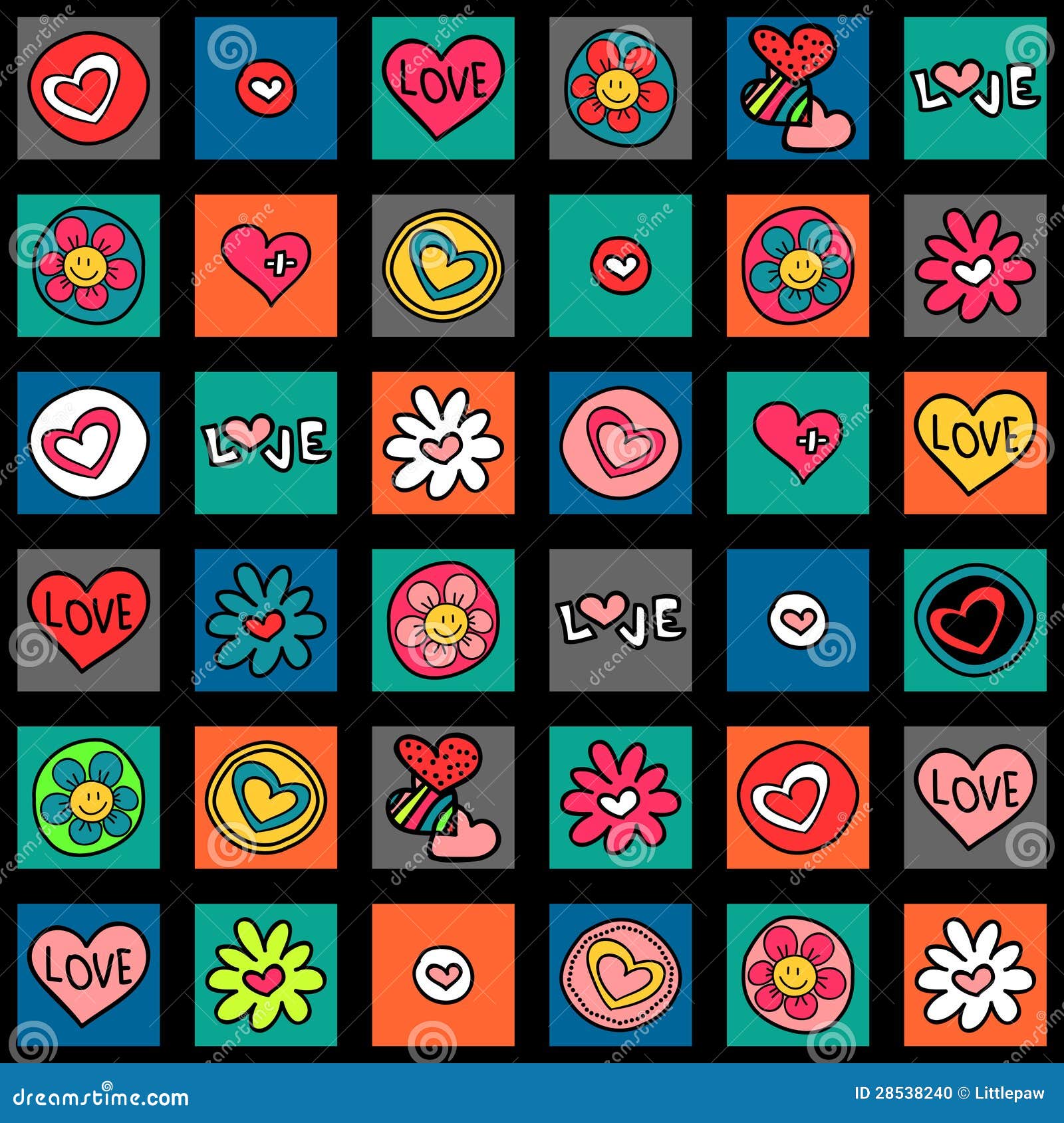 Colorful seamless pattern stock vector. Illustration of doodle - 28538240