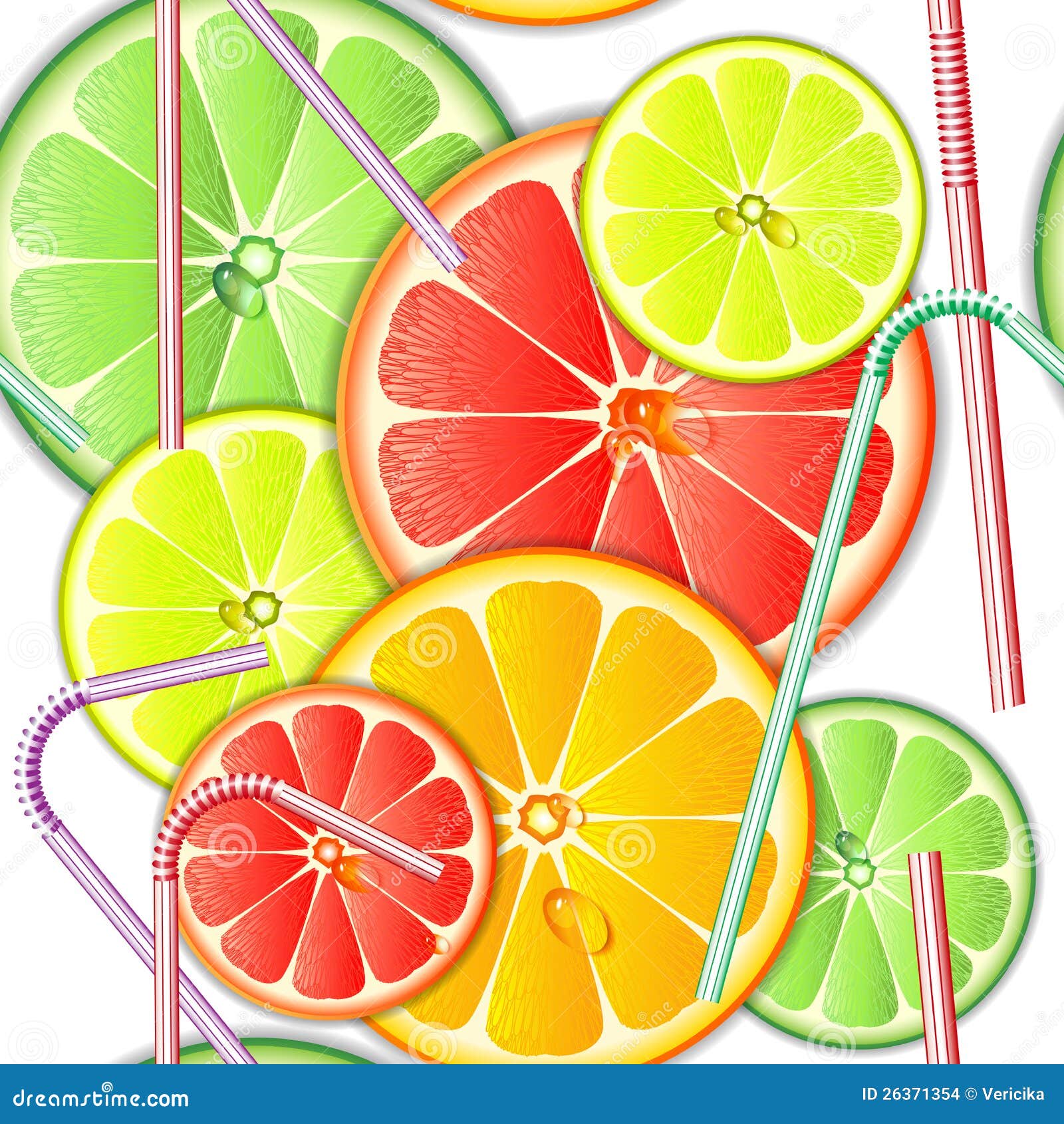 Colorful Seamless Pattern Citrus Fruit Stock Vector - Illustration of ...