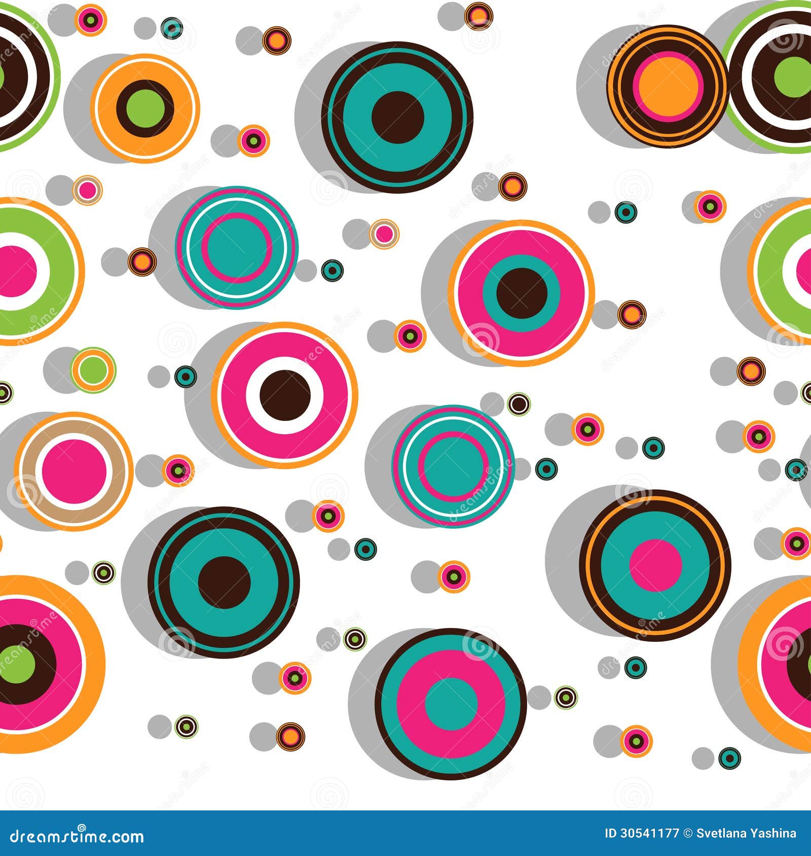 Colorful Seamless Pattern with Concentric Circles Stock Illustration ...