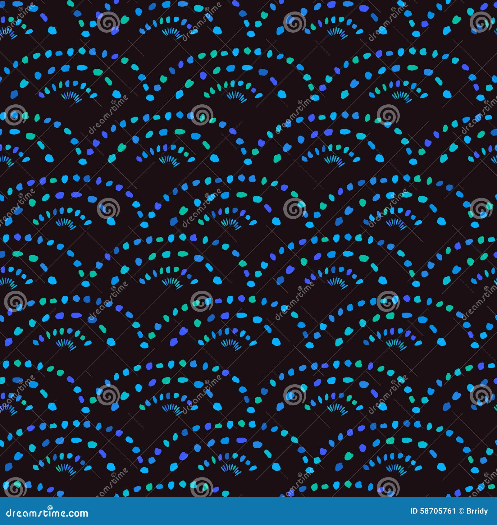 Colorful Seamless Pattern with Dotted Waves Stock Vector - Illustration ...