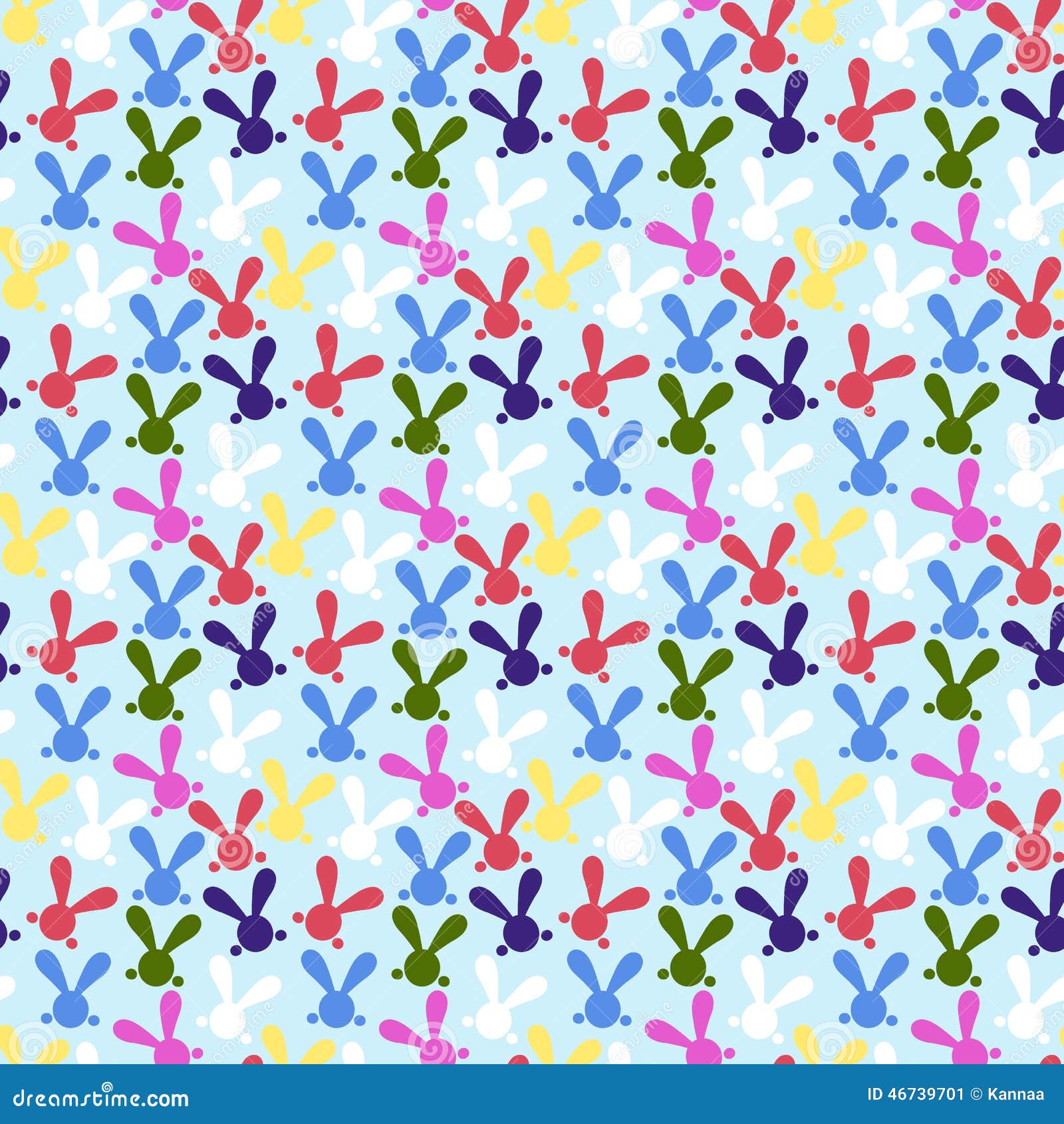 Colorful Seamless Pattern with Easter Bunny. Stock Vector ...