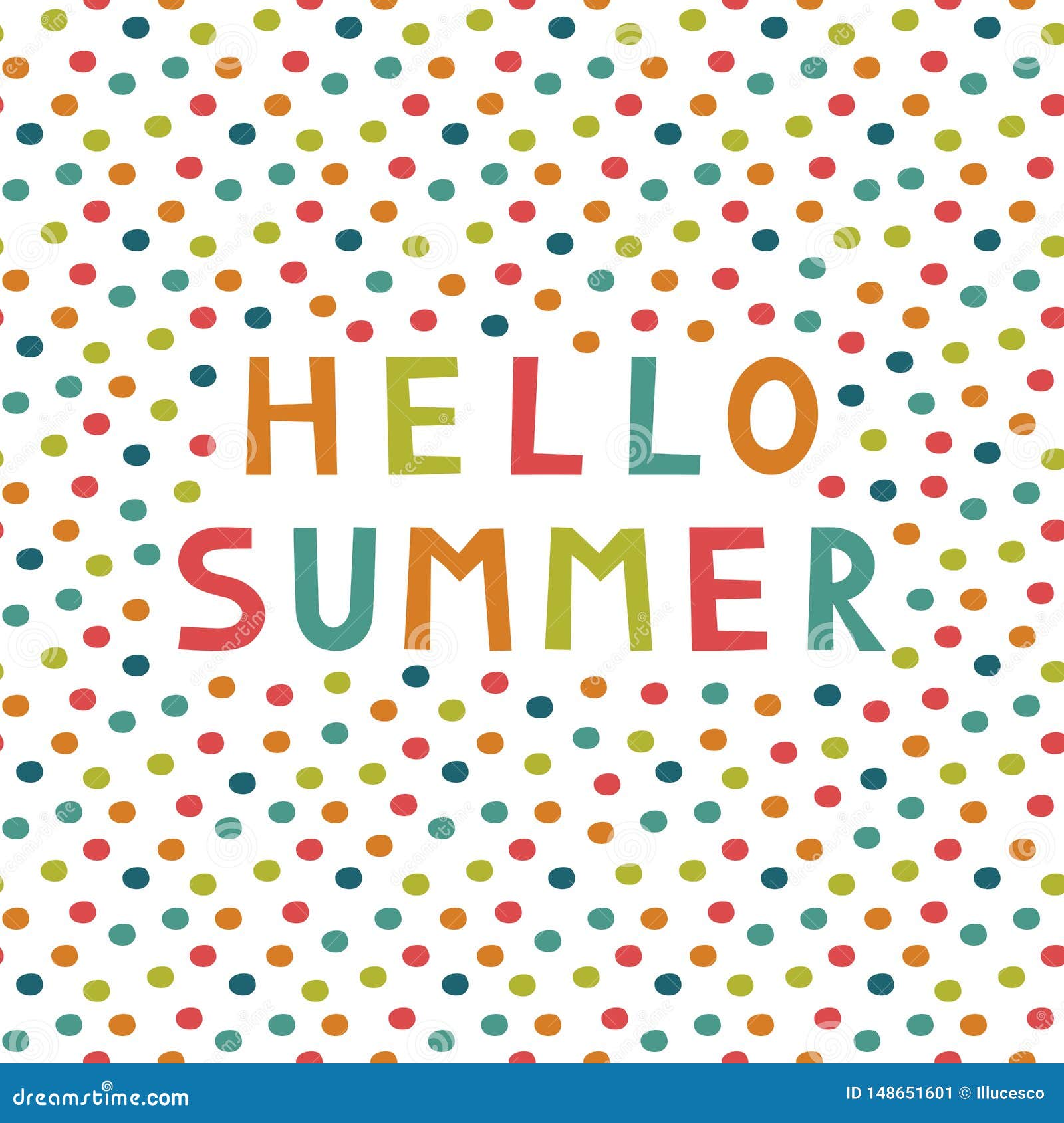 Colorful Seamless Pattern, Hello Summer Kids Poster. Stock Vector ...