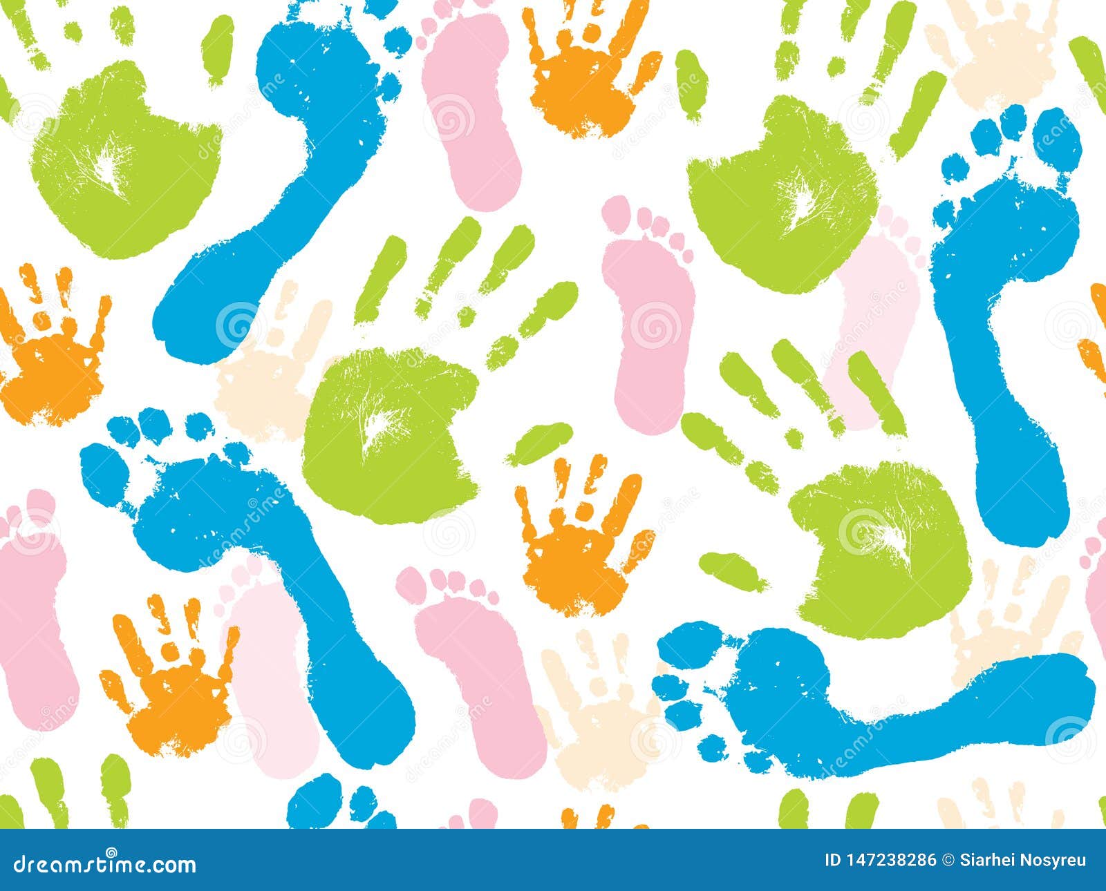 Colorful Seamless Pattern of the Human Palm of the Hand and Foot ...