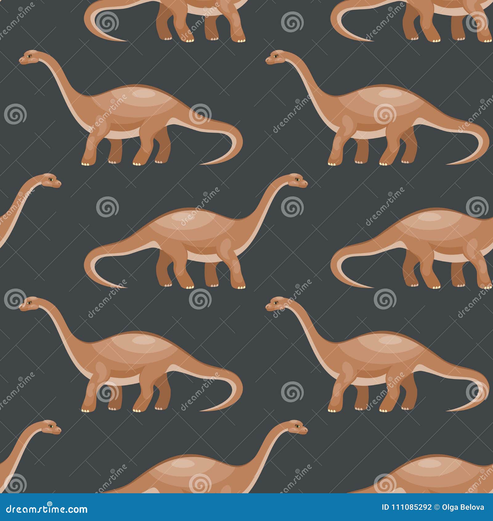 Brontosaurus Seamless Pattern Stock Vector - Illustration of style ...