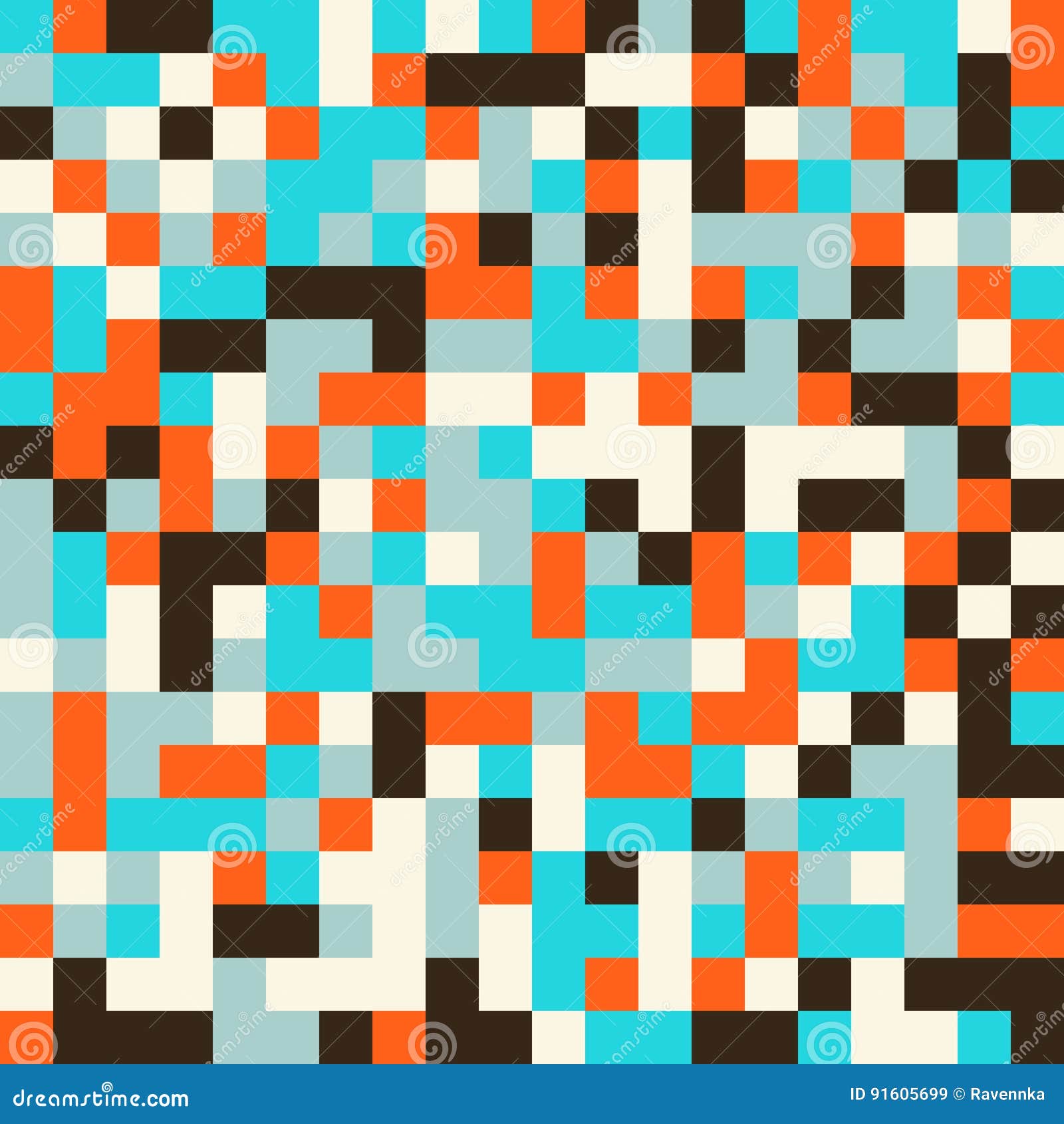 Colorful Seamless Pattern in Pixel 8bit Style Stock Vector ...
