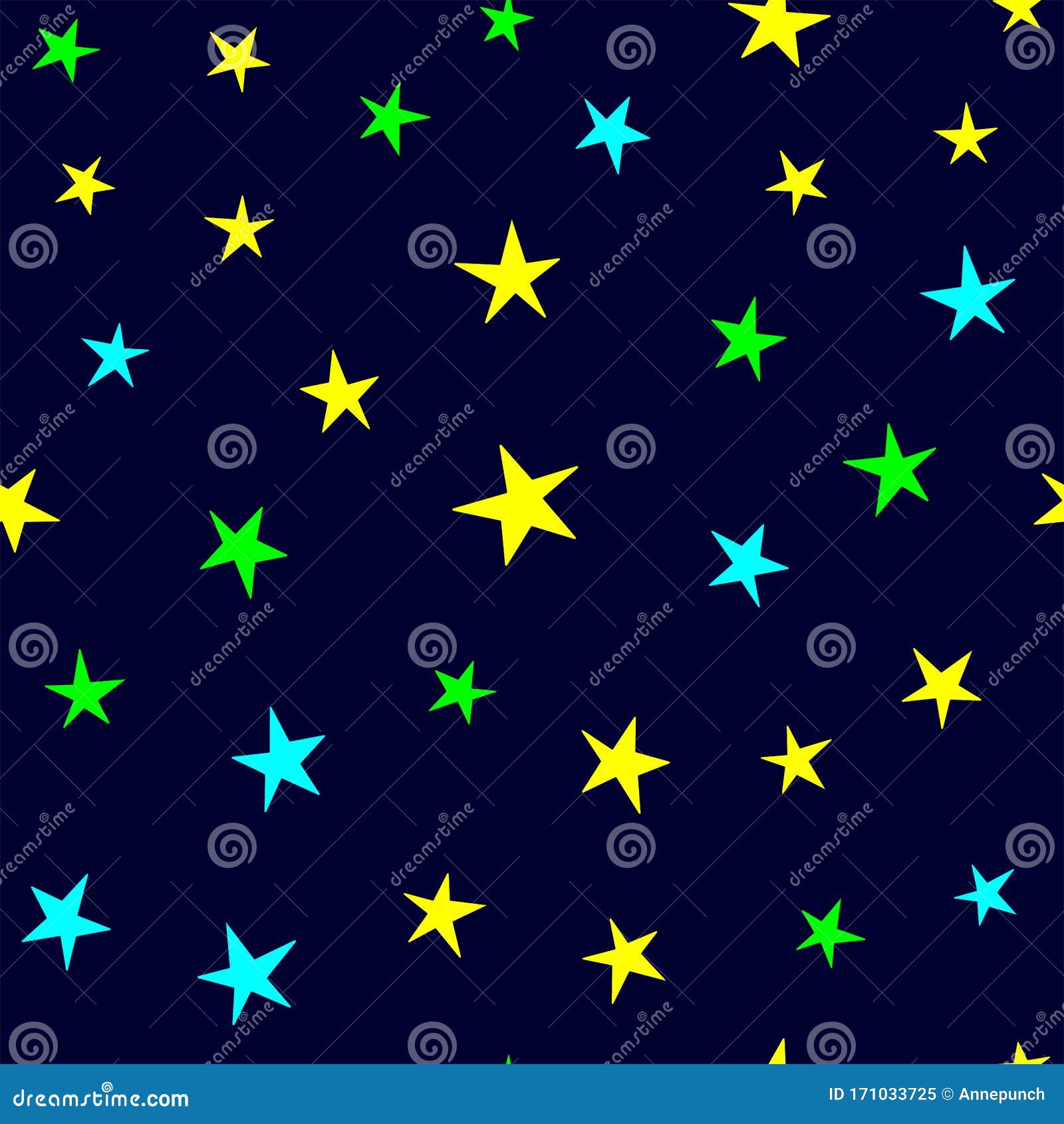 Colorful Seamless Pattern with Scattered Stars. Endless Print Stock ...