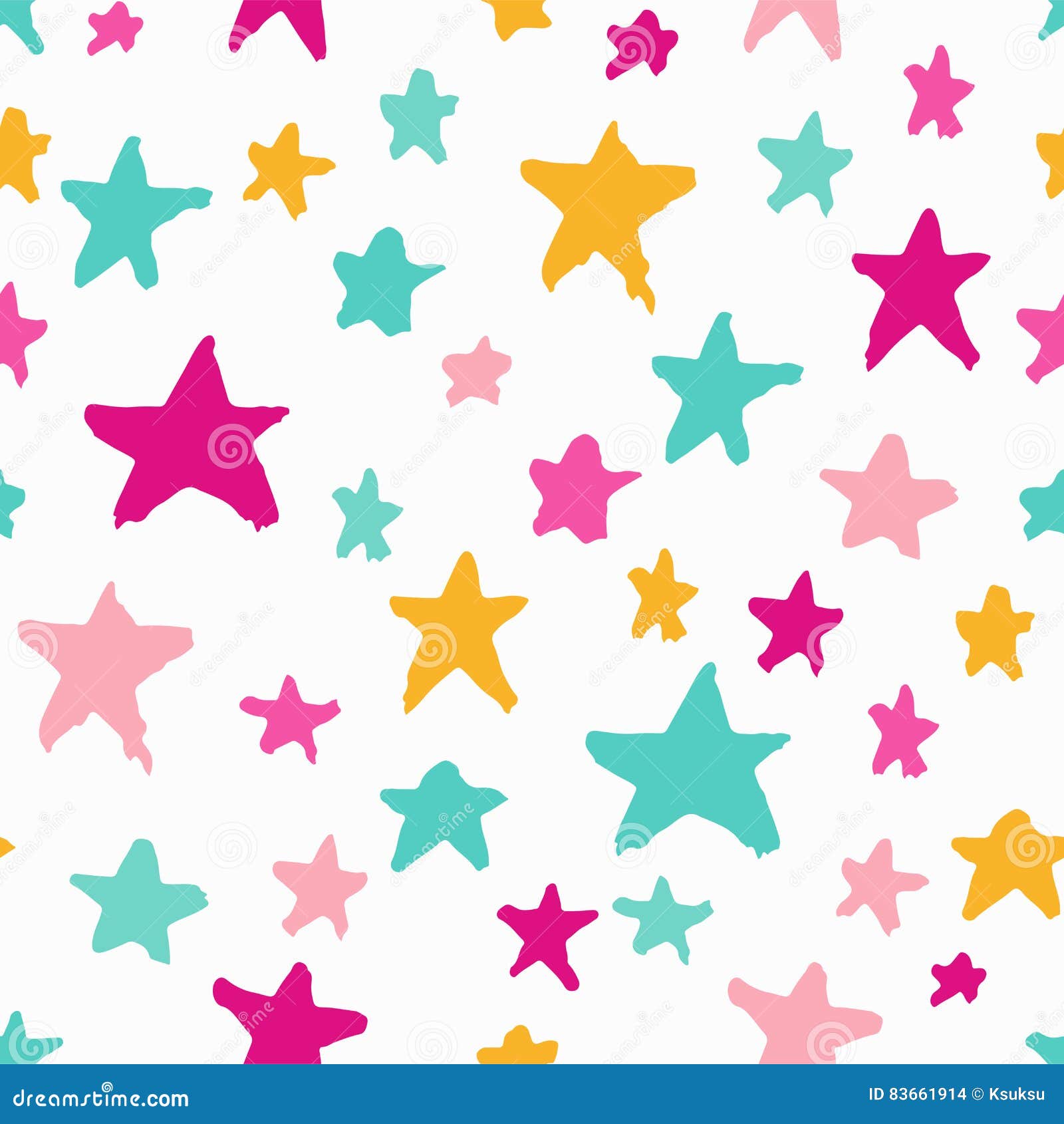 Colorful Seamless Pattern with Stars Stock Vector - Illustration of ...