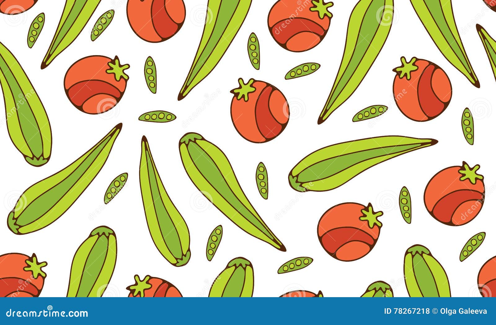 Colorful Seamless Pattern with Vegetables Stock Vector - Illustration ...
