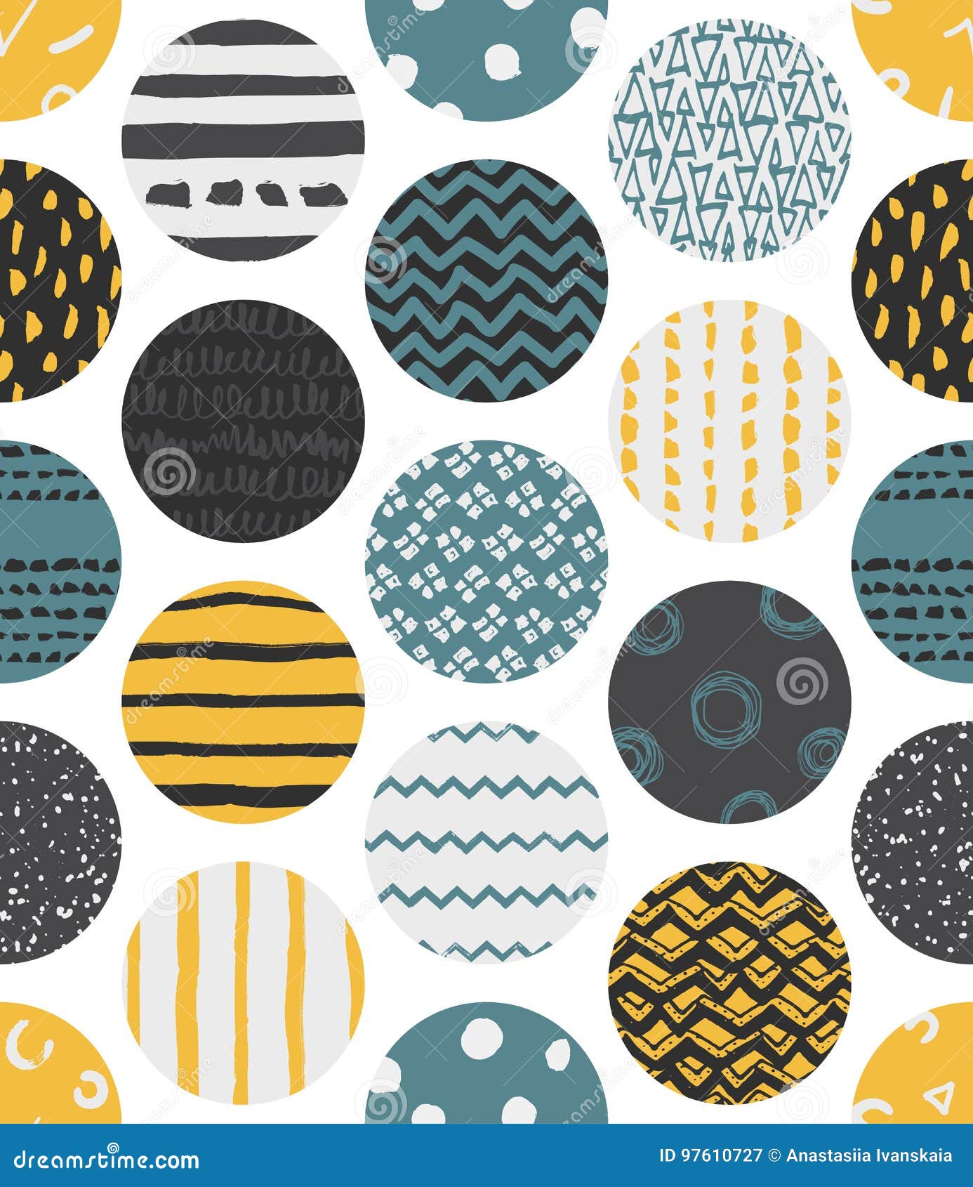Colorful Seamless Patterns with Circles Stock Vector - Illustration of ...