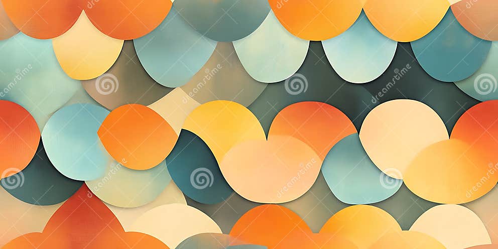 Colorful Seamless Repeat Pattern with Abstract Shapes in Warm and Cool ...