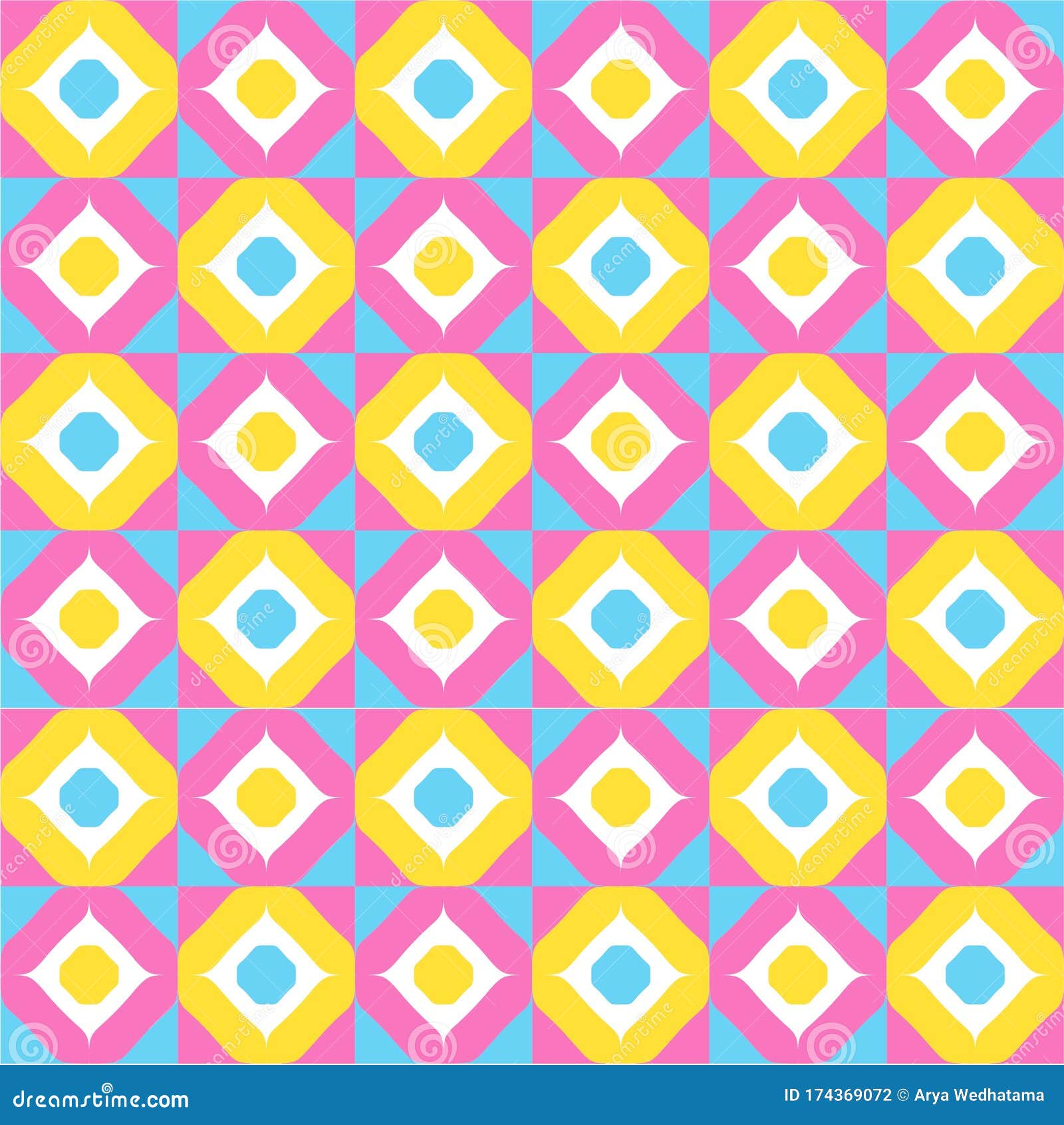 Colorful Seamless Rhombus Pattern, Abstract, Illustrator Geometric ...