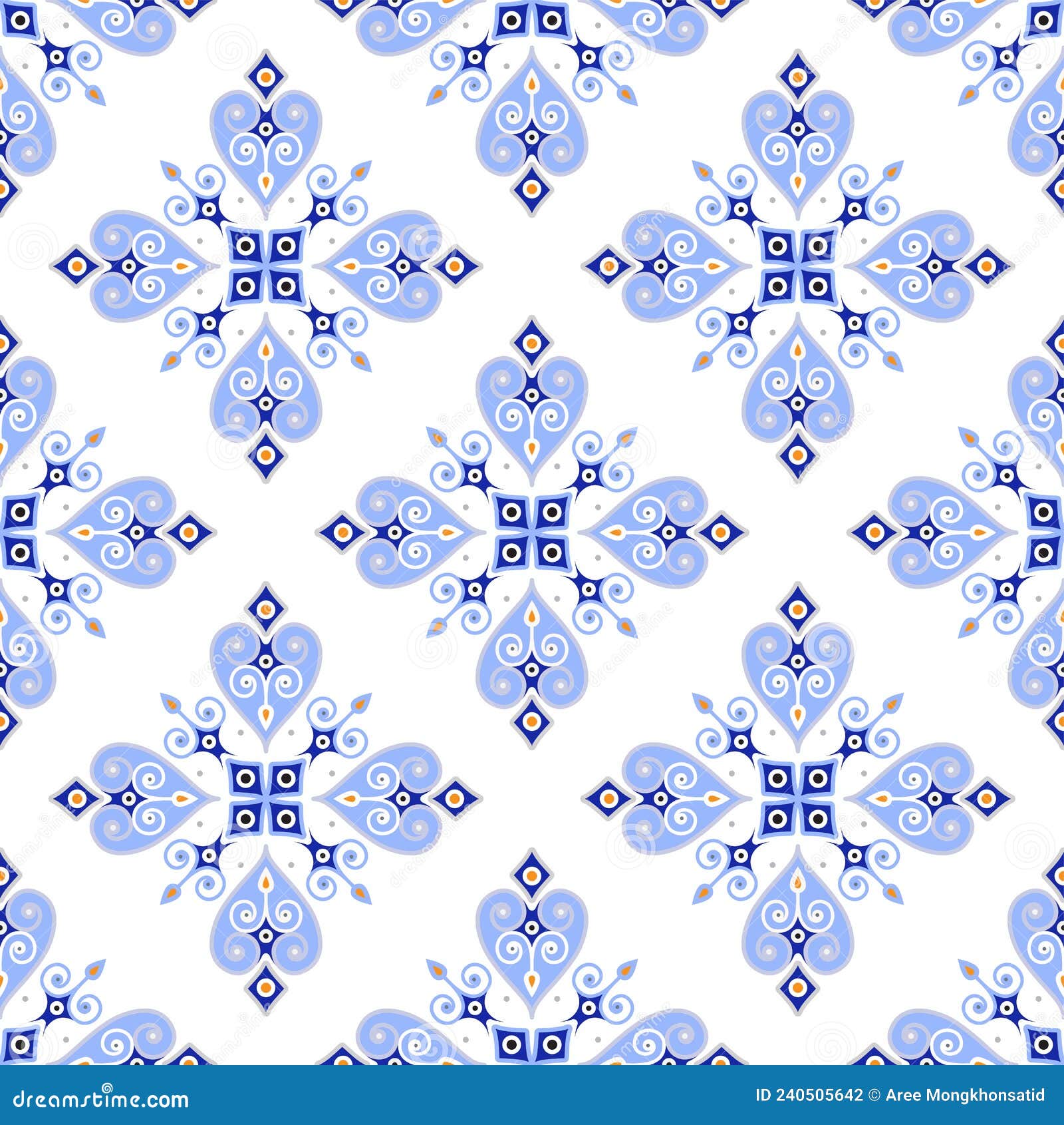 Colorful Seamless Tile Design Stock Illustration - Illustration of ...