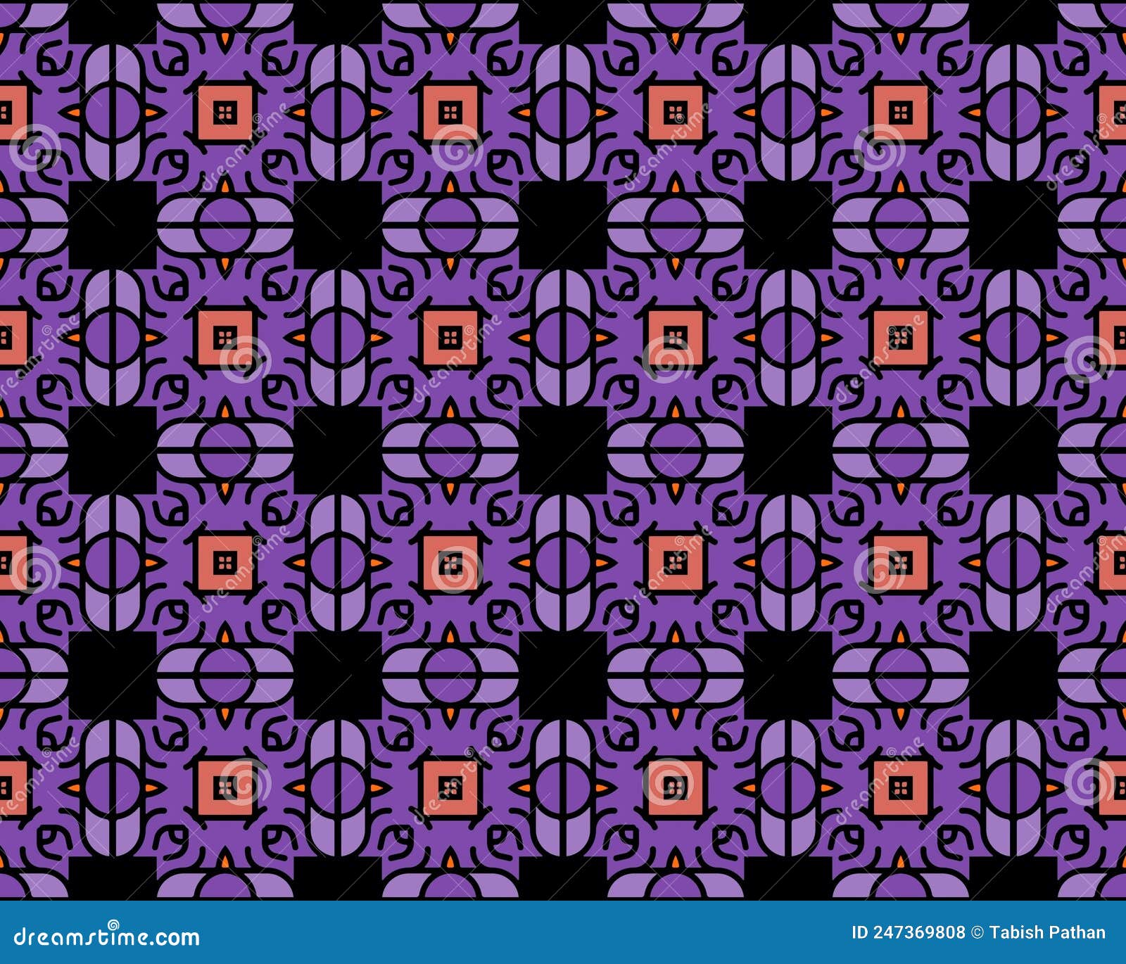 Colorful Seamless Tile Pattern Consisting of Squares and Abstract ...