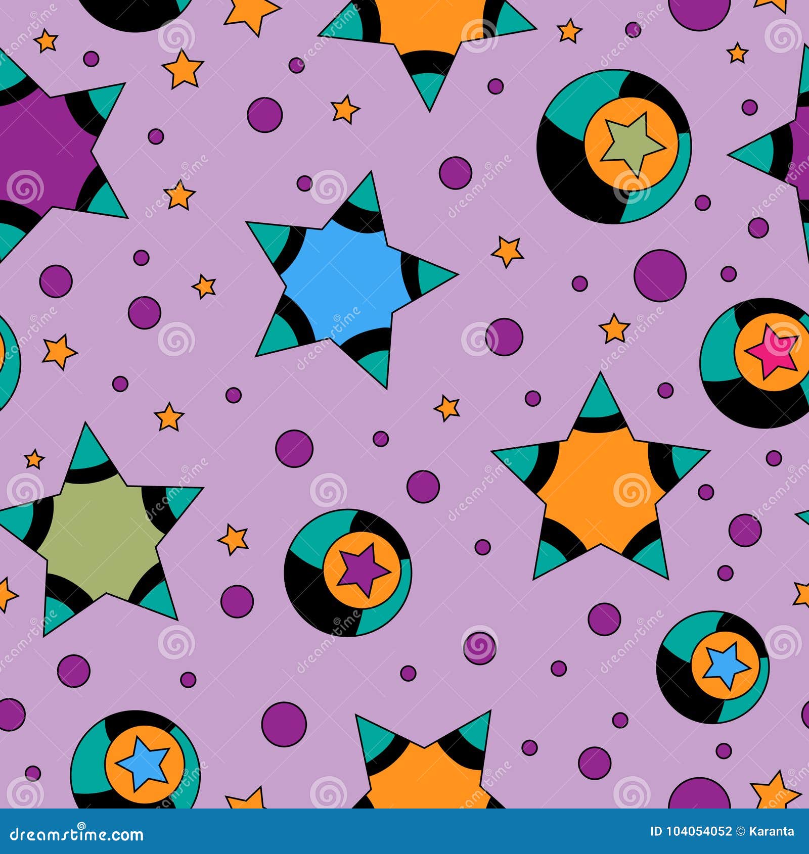 Colorful Seamless Tiling Star Texture Stock Illustration - Illustration ...