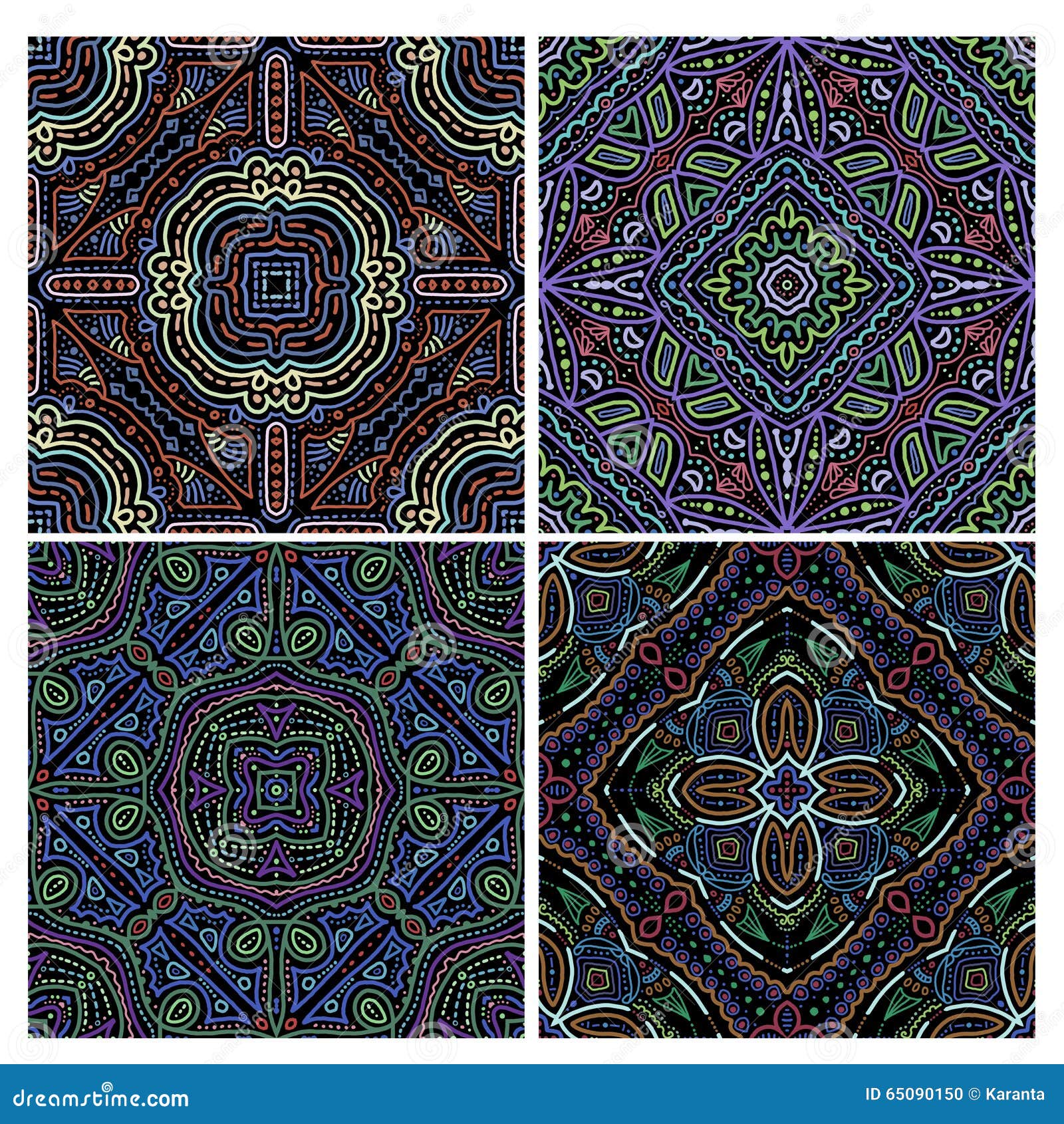 Colorful Seamless Tiling Texture Collection Stock Illustration ...