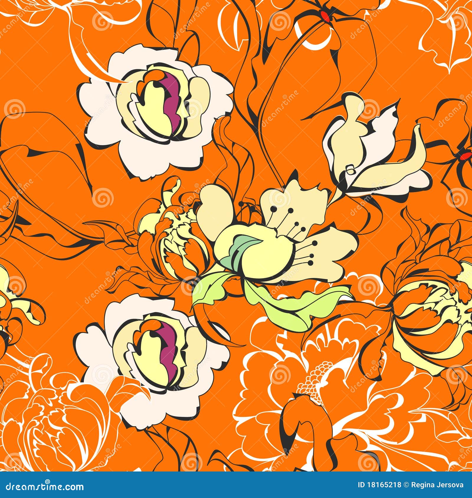 Colorful Seamless Wallpaper Stock Vector - Illustration of flowers ...