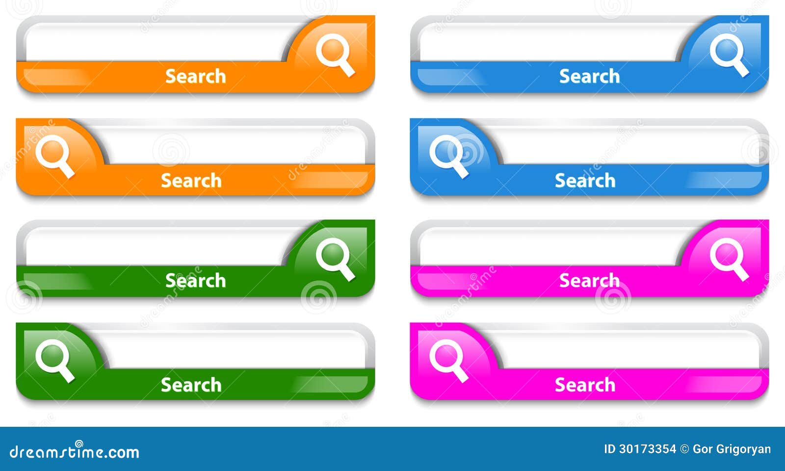 Colorful search bar design stock vector. Illustration of blue - 30173354