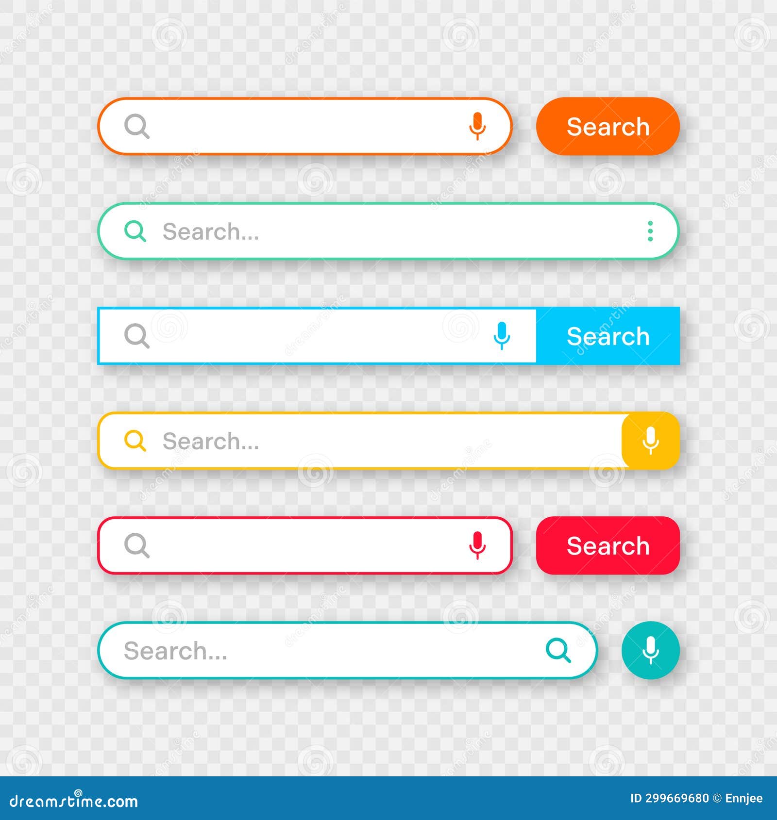 Colorful Search Bar Templates. Internet Browser Engine with Search Box ...