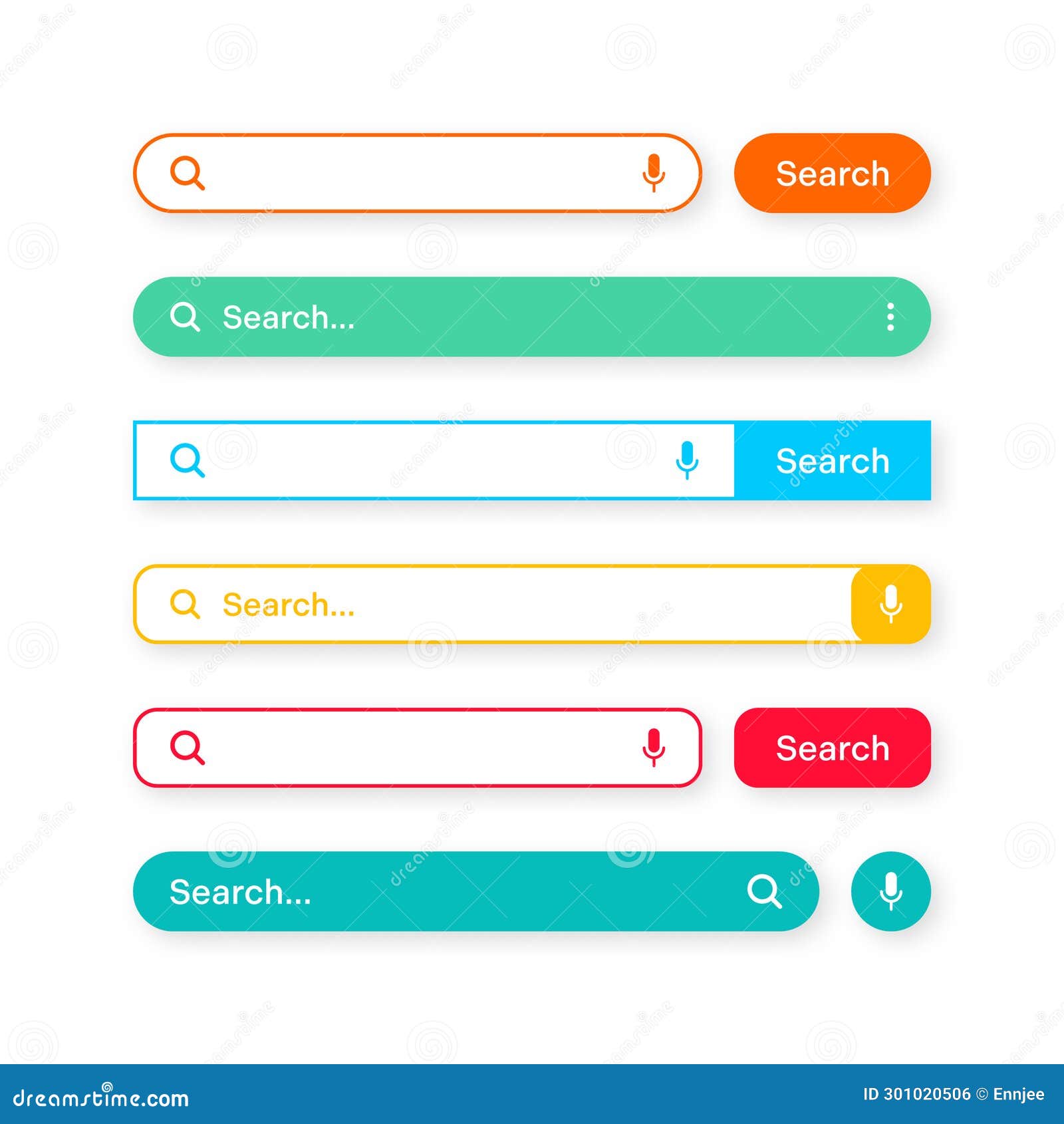 Colorful Search Bar Templates. Internet Browser Engine with Search Box ...