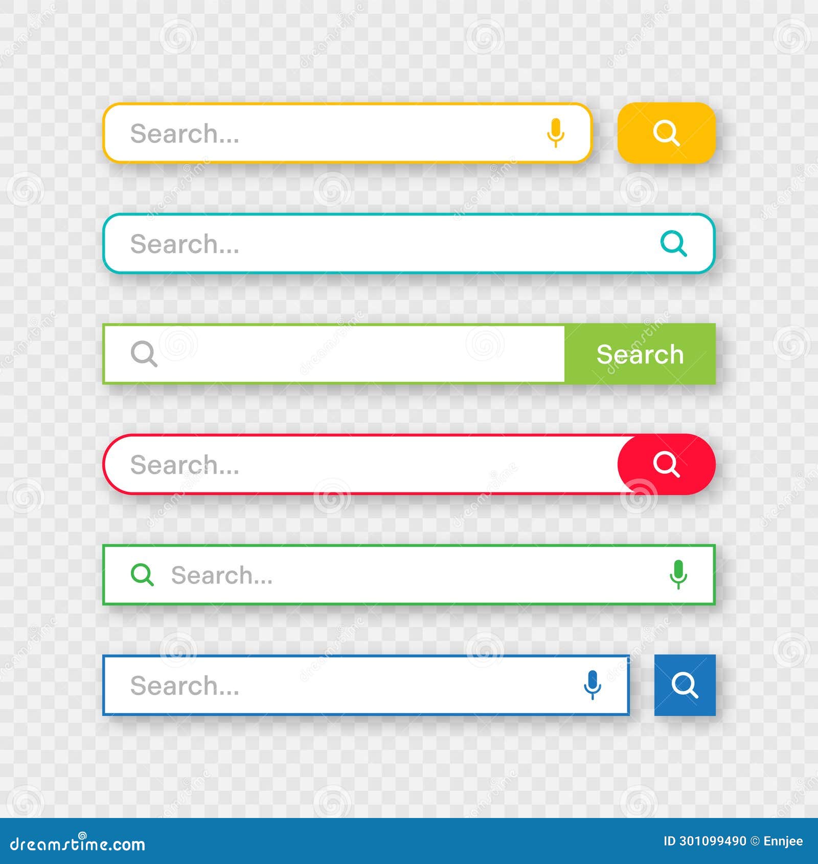 Colorful Search Bar Templates. Internet Browser Engine with Search Box ...