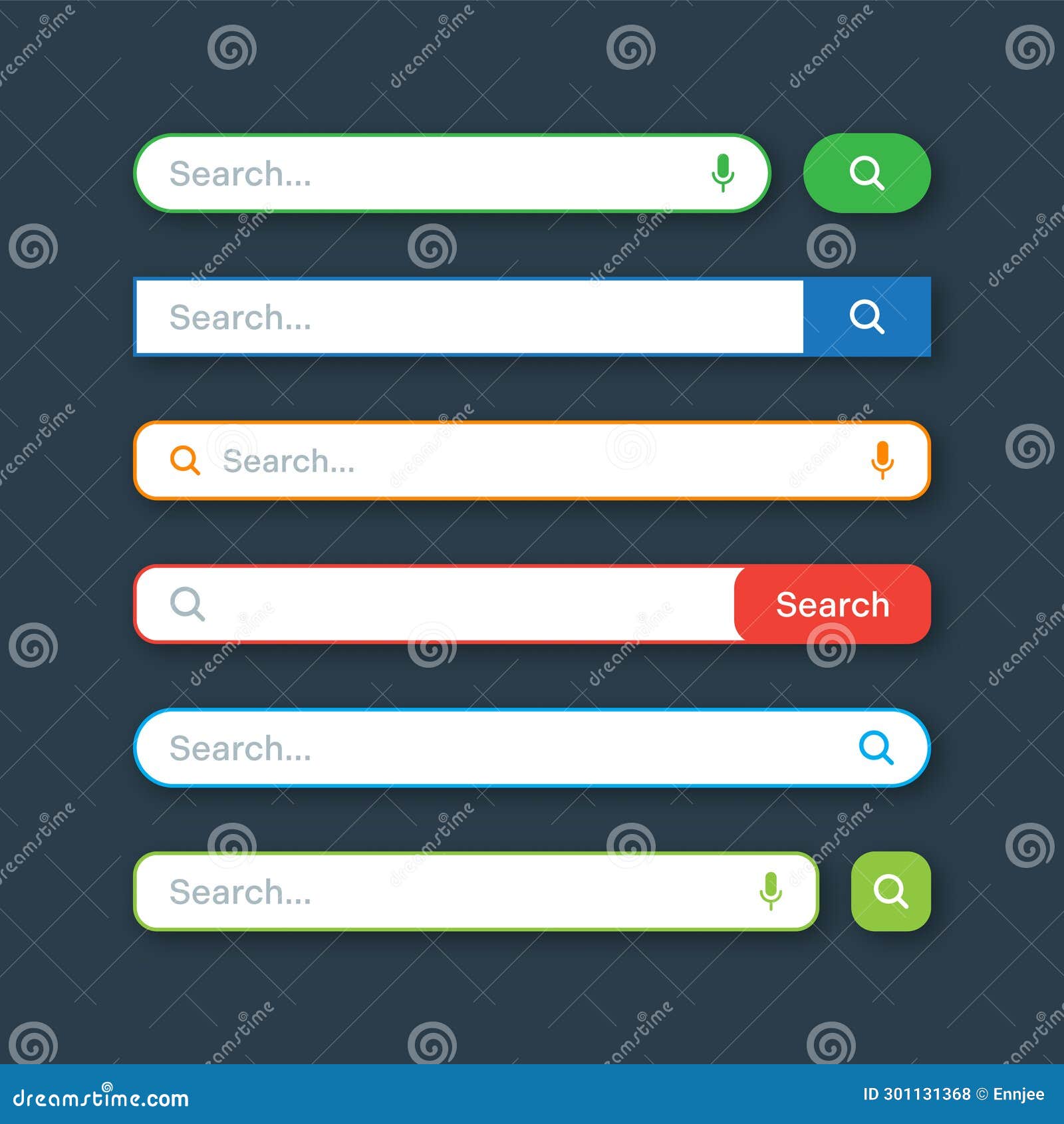 Colorful Search Bar Templates. Internet Browser Engine with Search Box ...