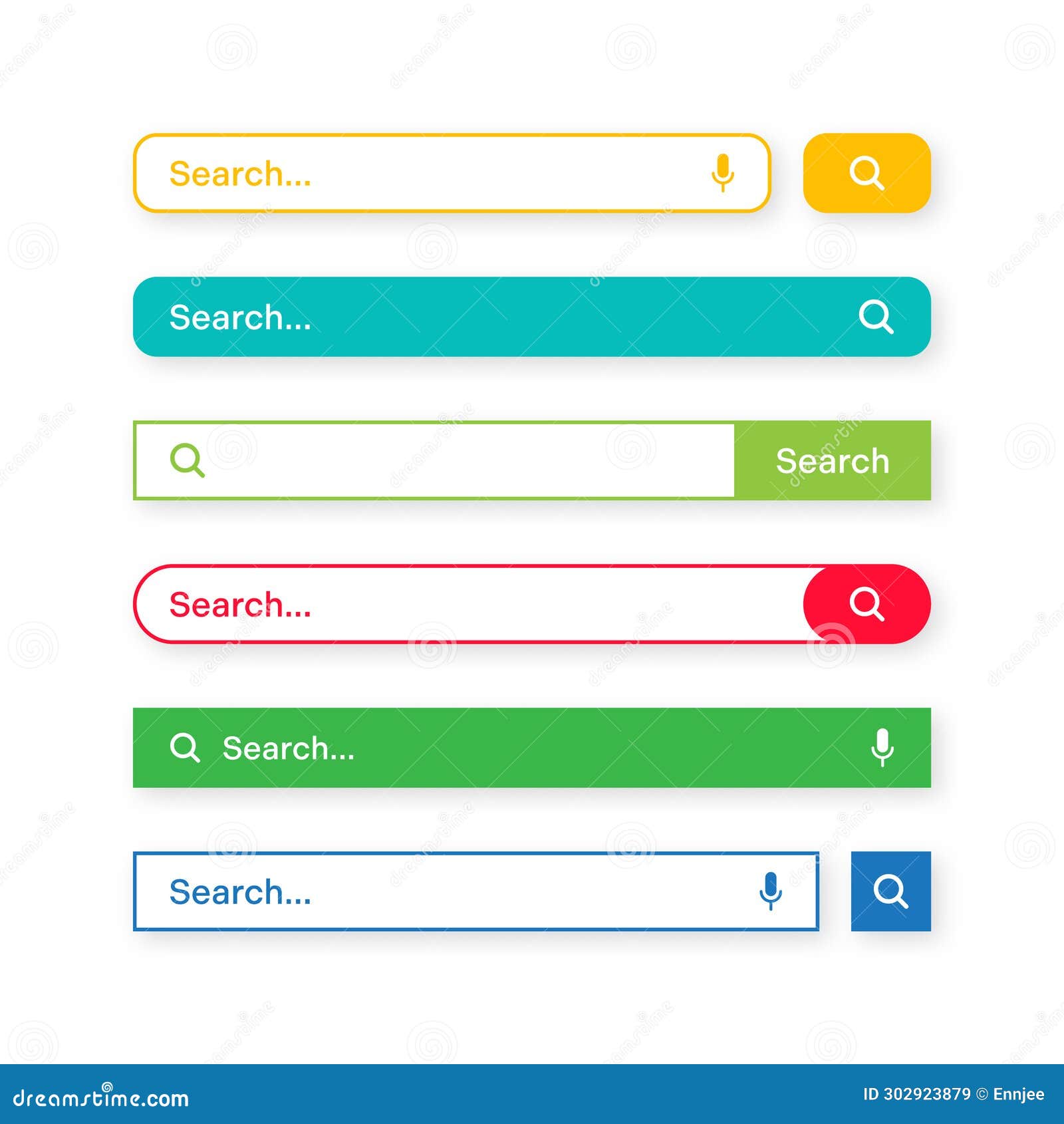 Colorful Search Bar Templates. Internet Browser Engine with Search Box ...