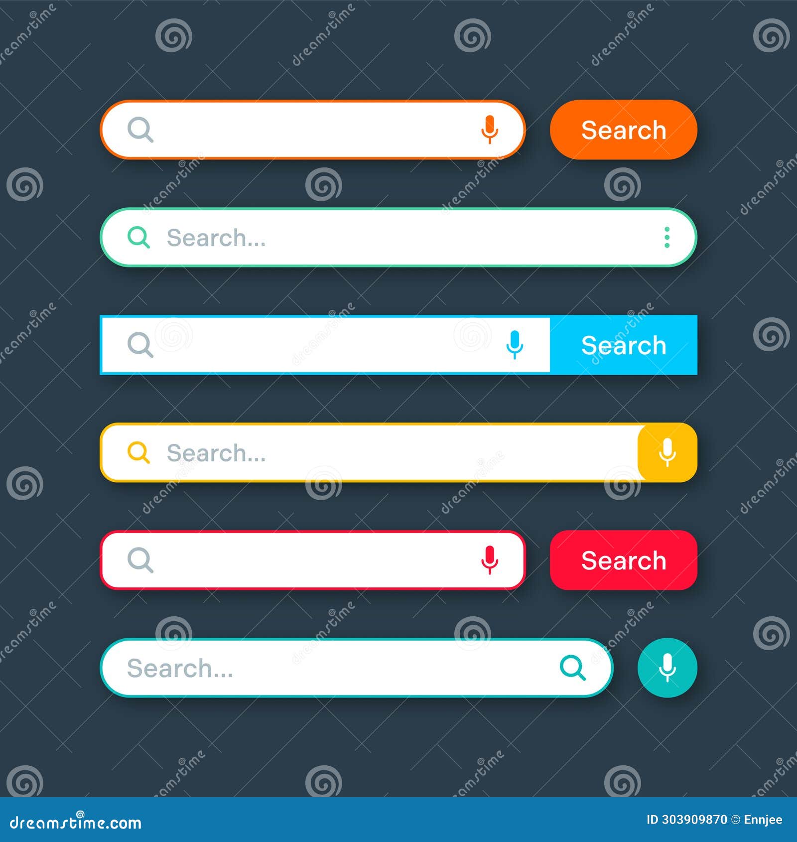 Colorful Search Bar Templates. Internet Browser Engine with Search Box ...