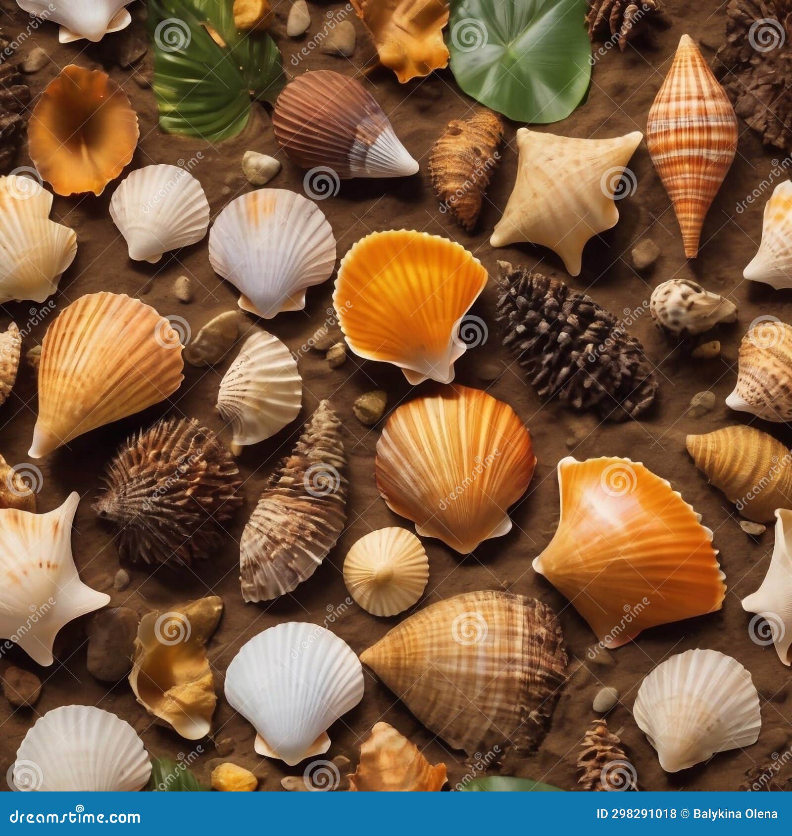 Colorful Seashells on the Beach Pattern, Textile Design Stock ...