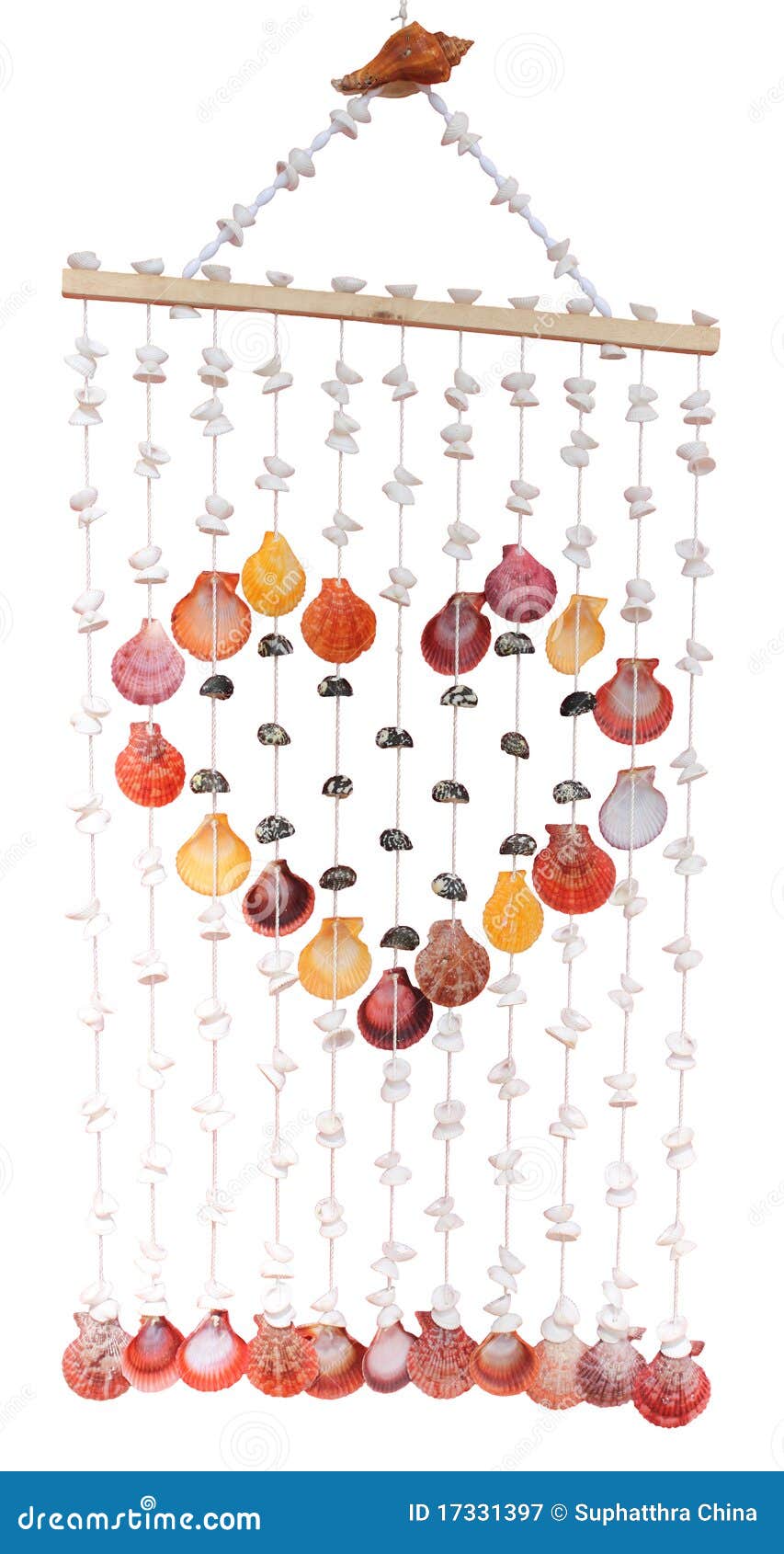The Colorful of Seashells Curtain Stock Image - Image of suspension ...