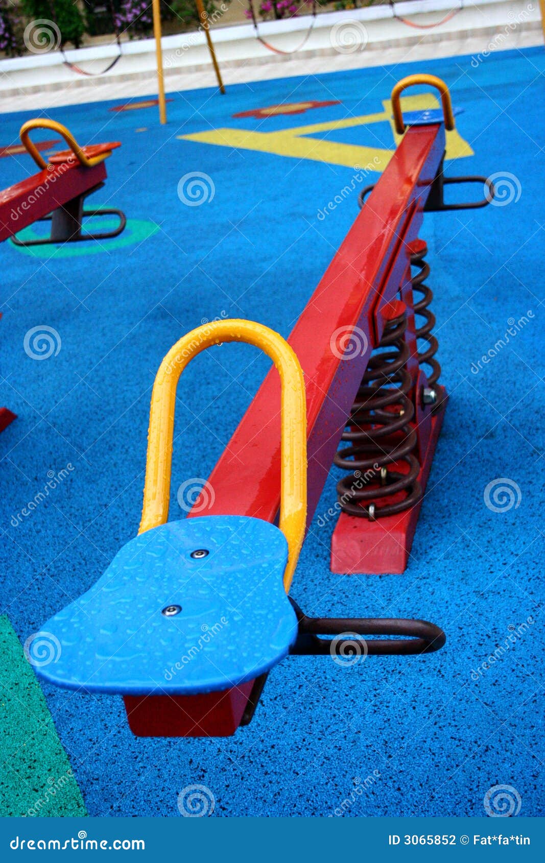 Colorful See-saw in Playground Stock Photo - Image of colourful ...