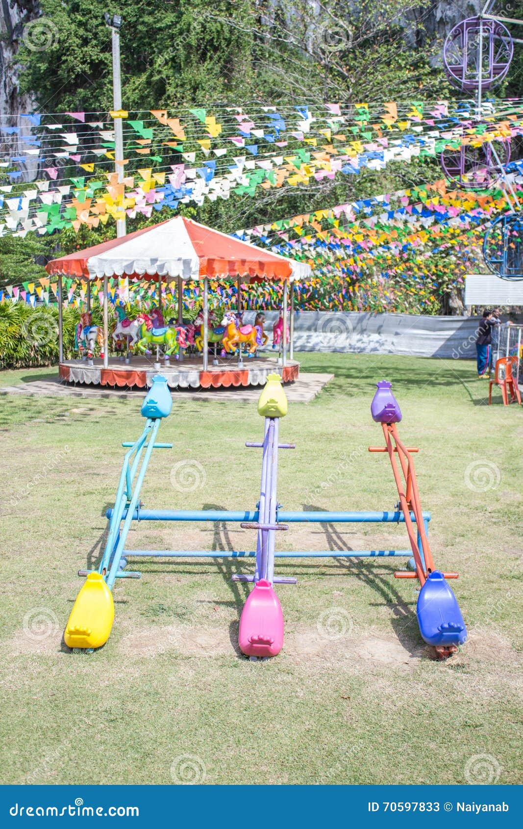 Colorful Seesaw in the Park Stock Image - Image of equipment, fair ...