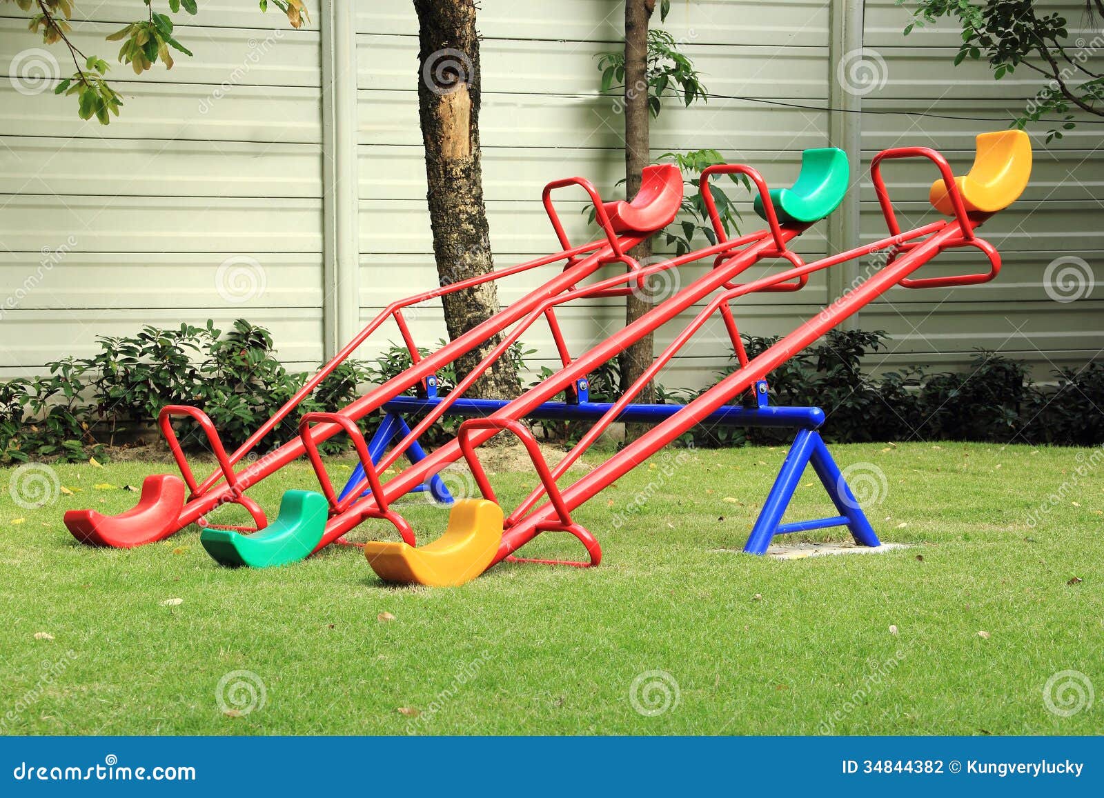 Colorful seesaw stock photo. Image of smiling, outdoors - 34844382