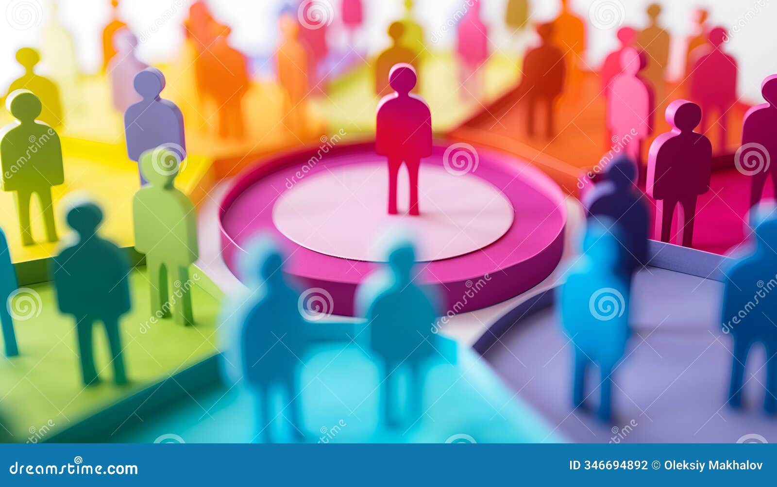 Colorful Segmented Circles with Human Icons Representing Market ...