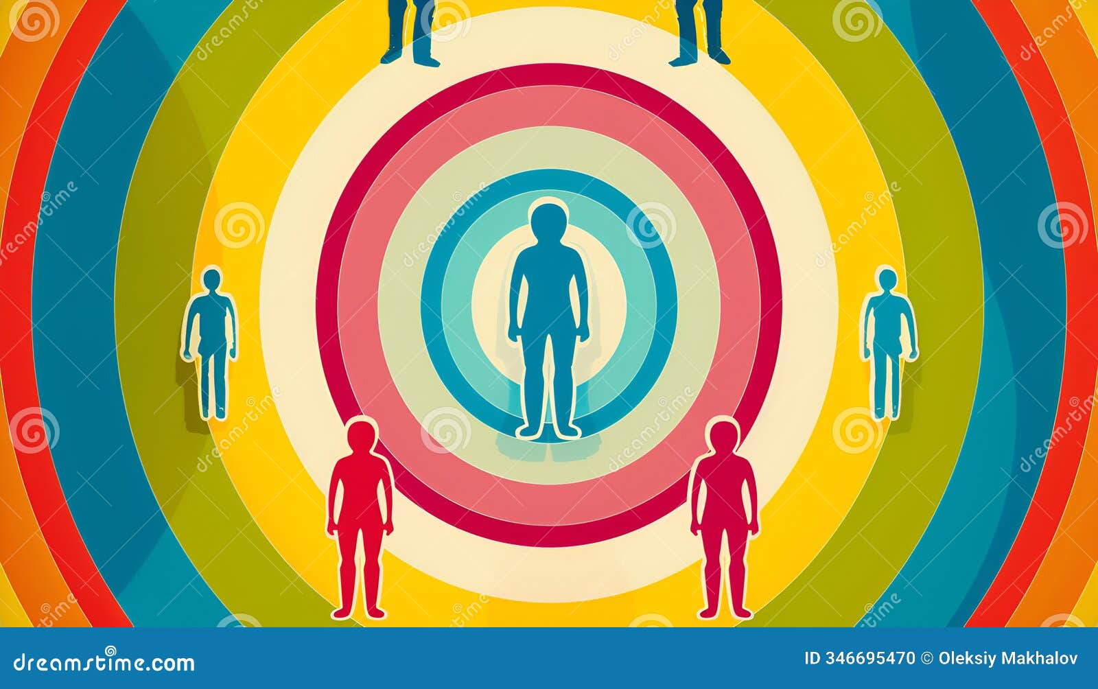 Colorful Segmented Circles with Human Icons Representing Market ...