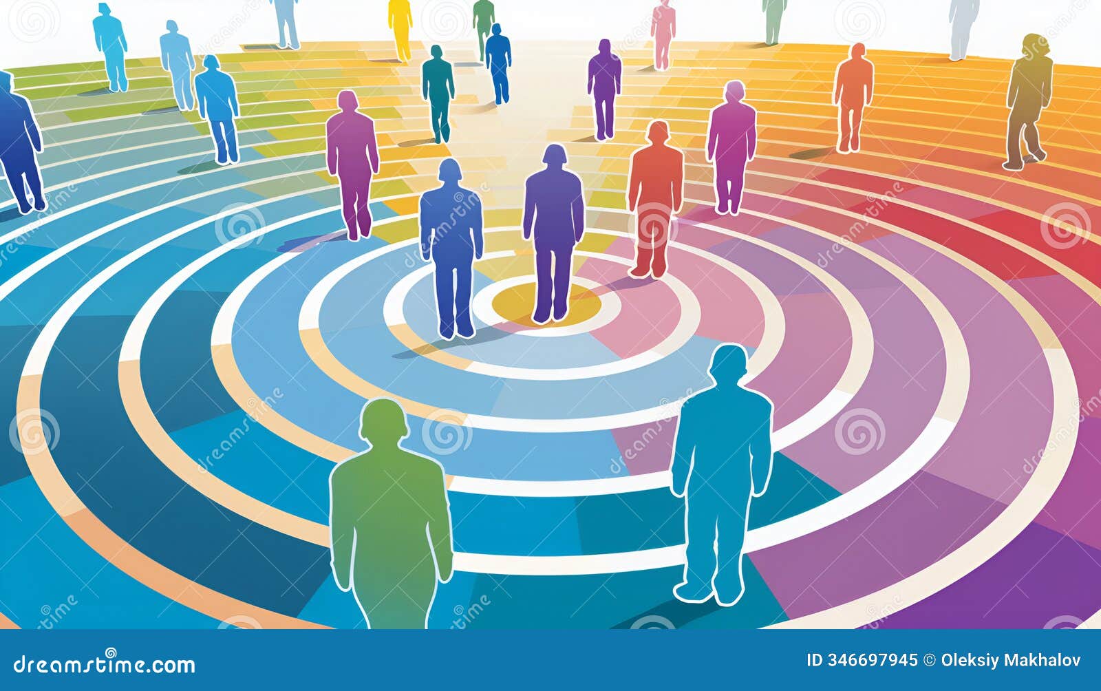 Colorful Segmented Circles with Human Icons Representing Market ...