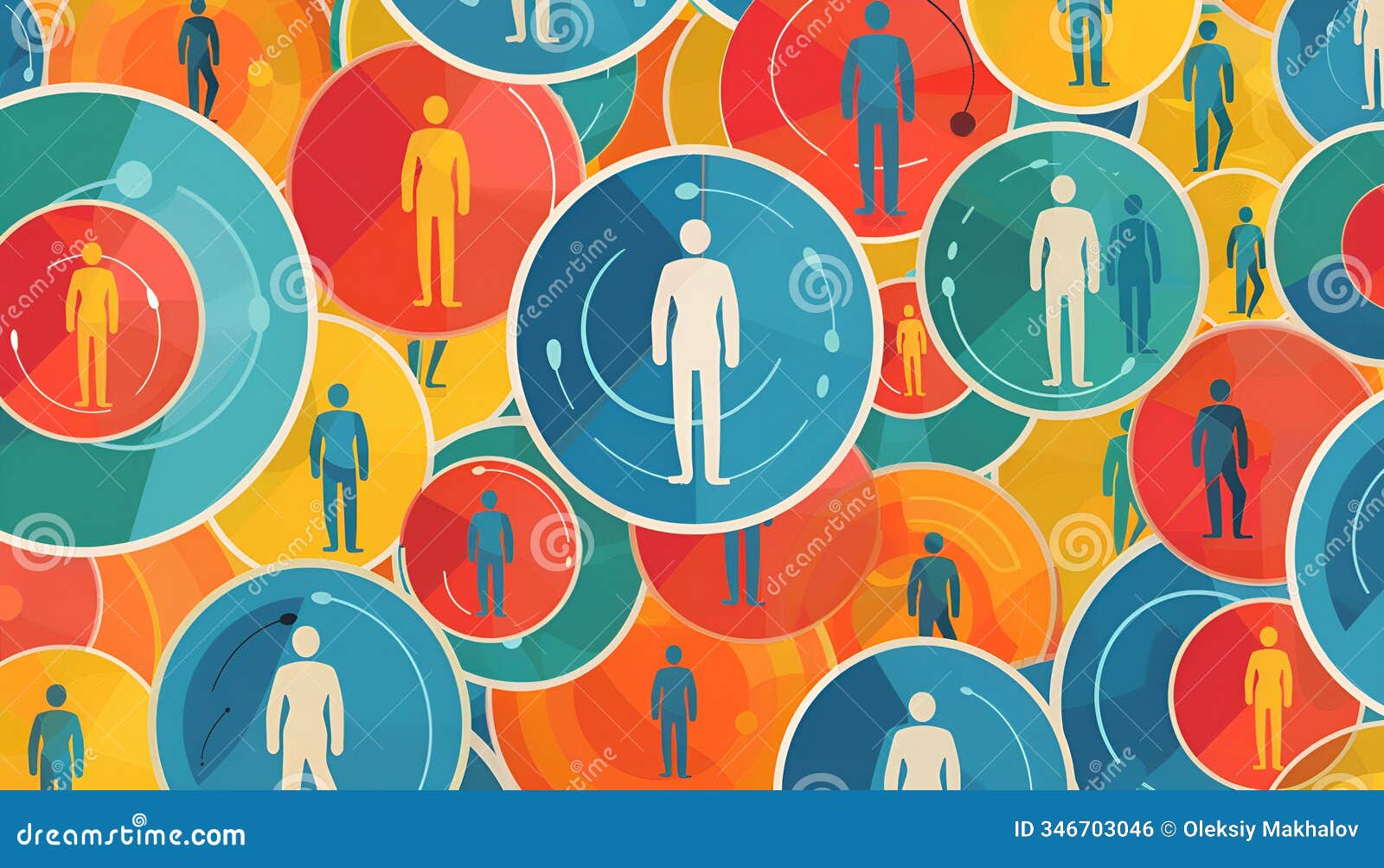 Colorful Segmented Circles with Human Icons Representing Market ...